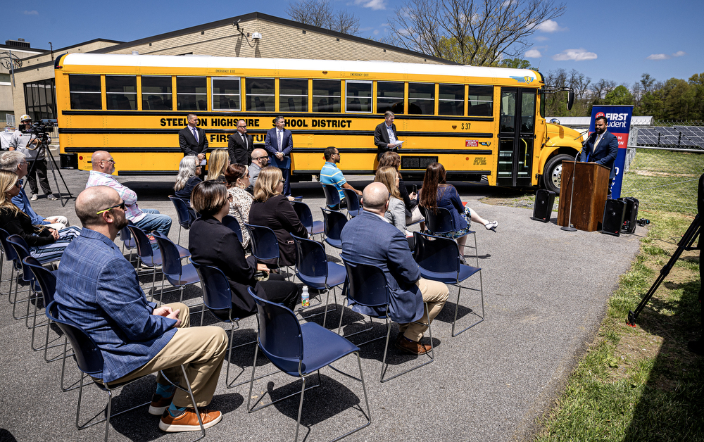 Electric school buses unveiled at Steelton-Highspire School District ...