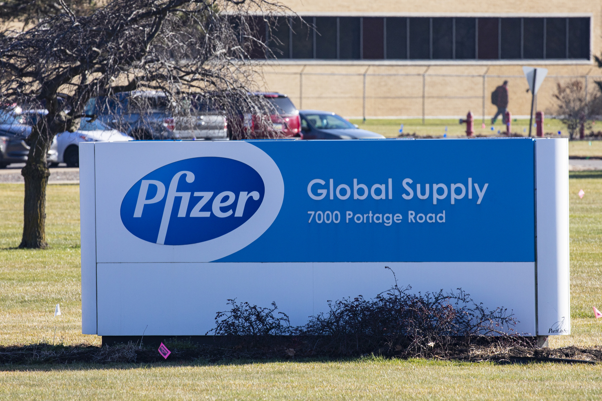 Pfizer prepares to ship COVID-19 vaccine out of Portage facility upon ...
