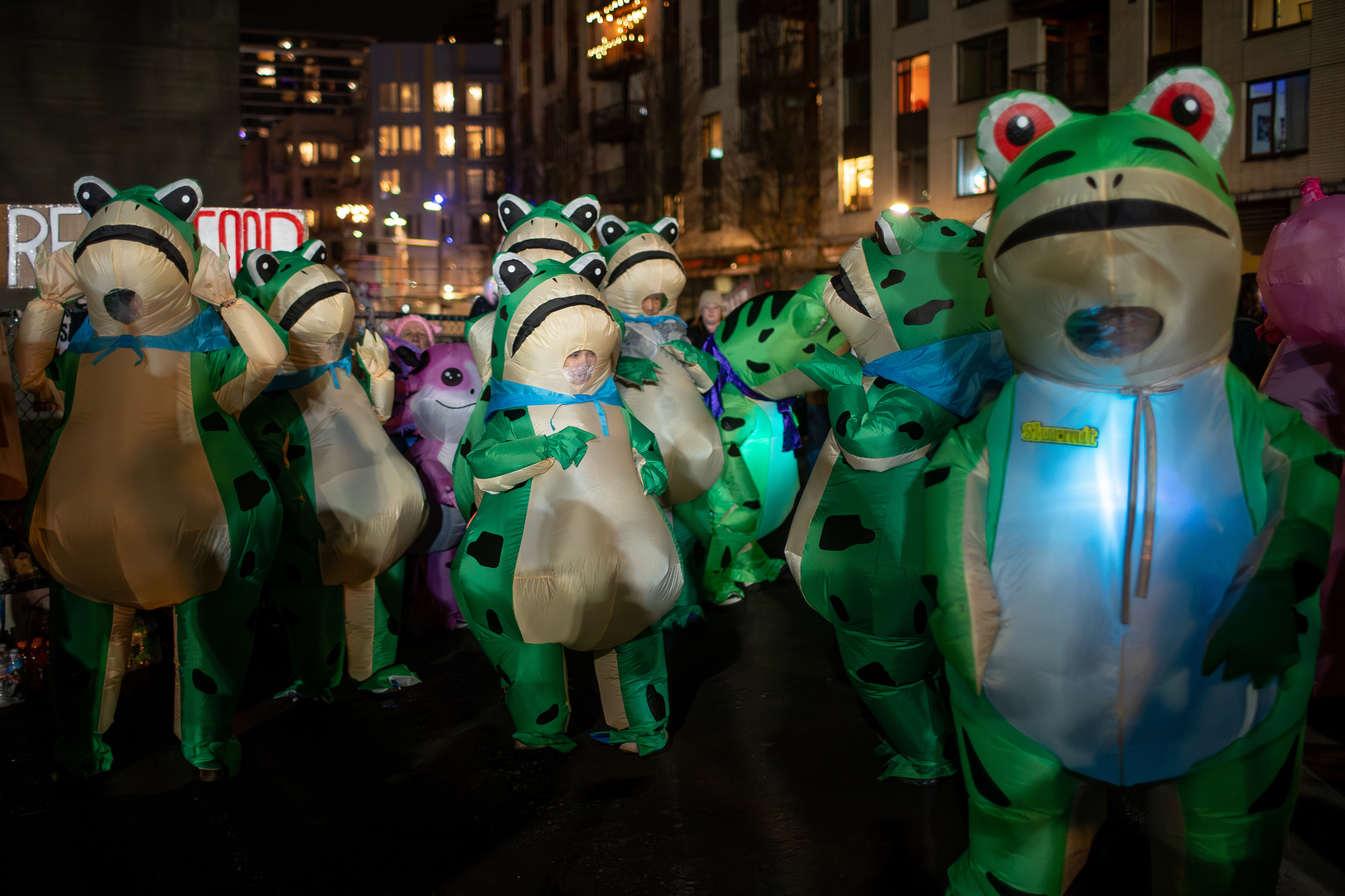 Frog Brigade closes day of protests at ICE building - oregonlive.com