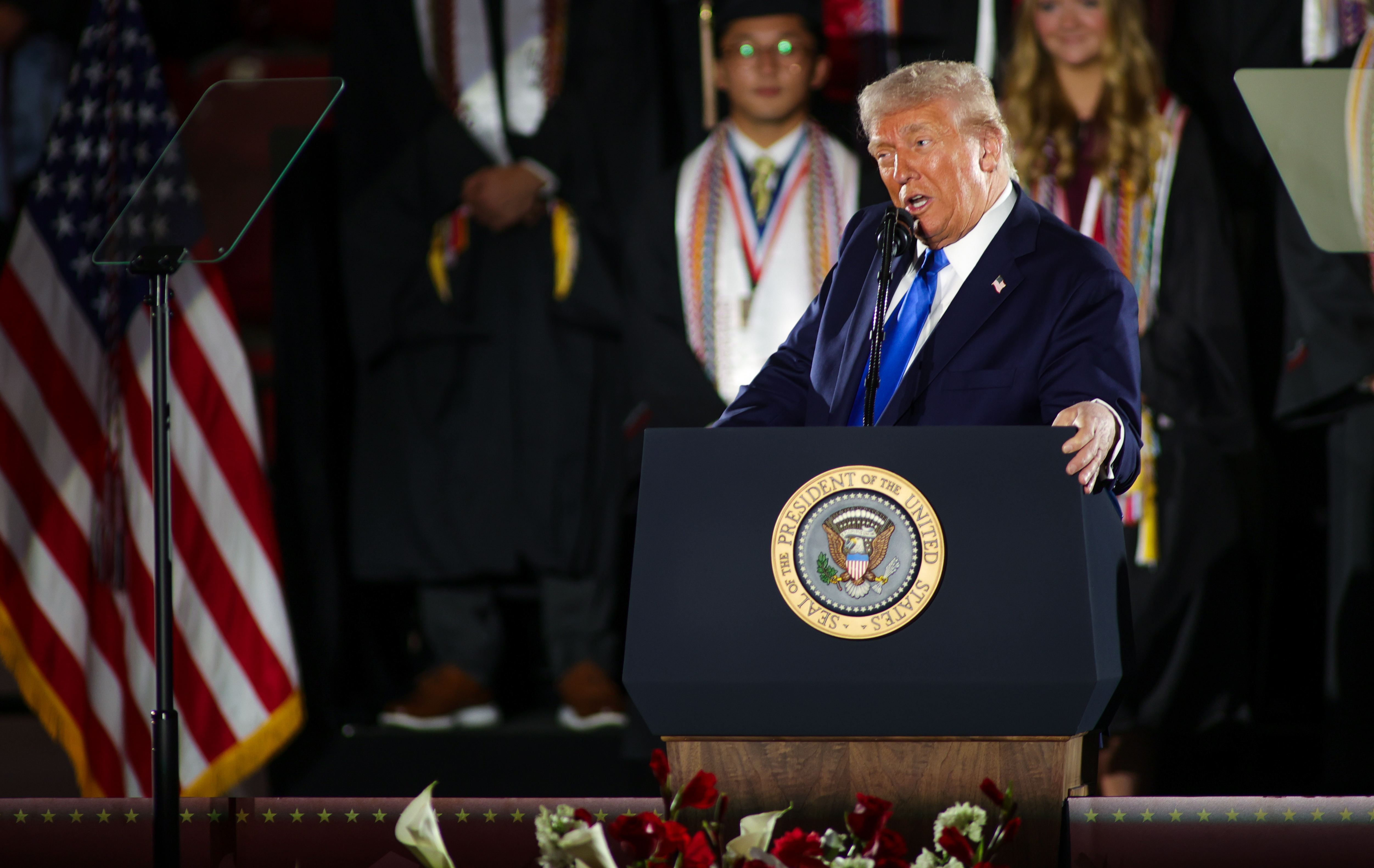 President Donald Trump and Nick Saban speak at UA Commencement - al.com