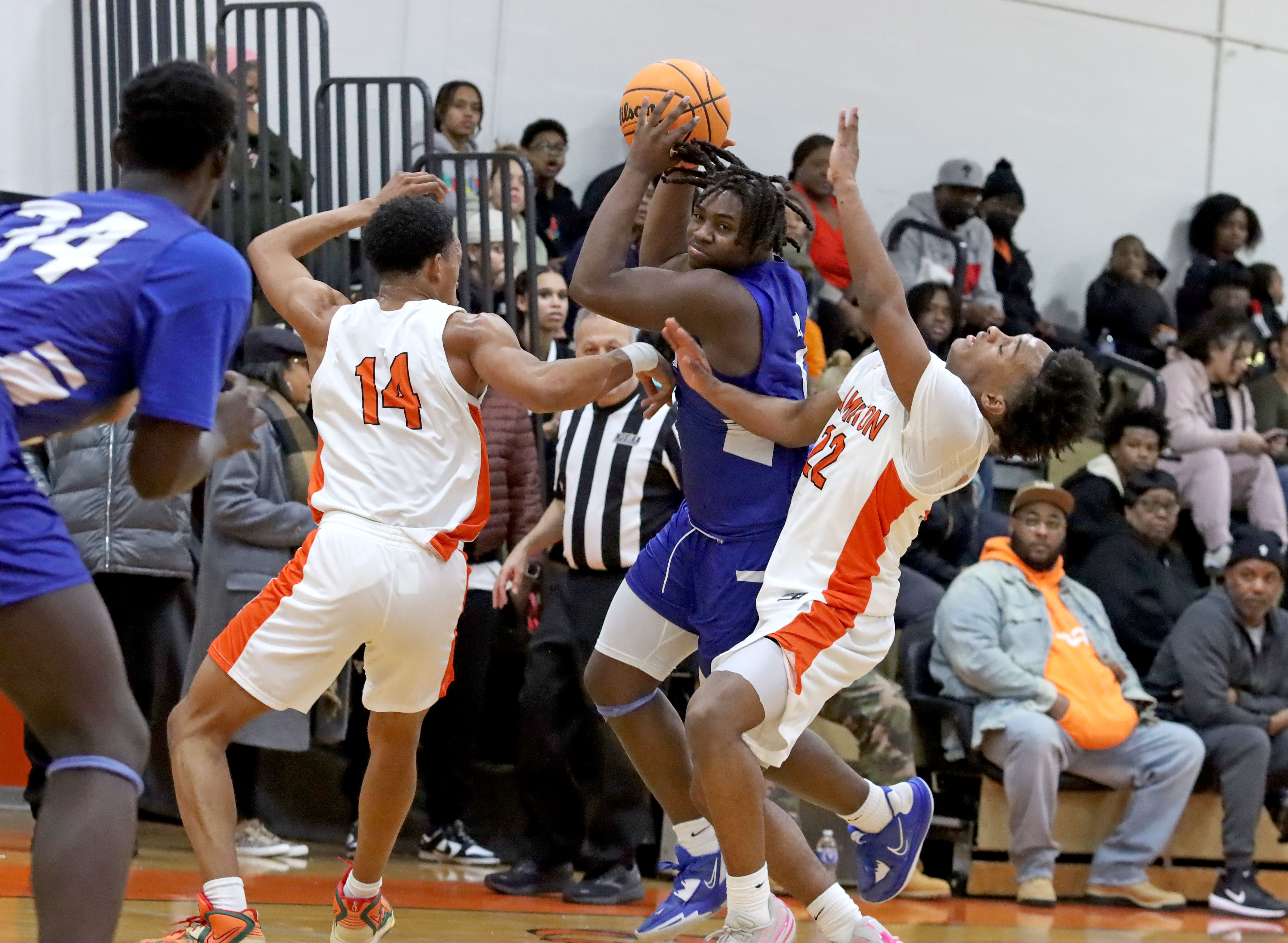 High school boys basketball, Ewing at Hamilton West, held at Hamilton ...