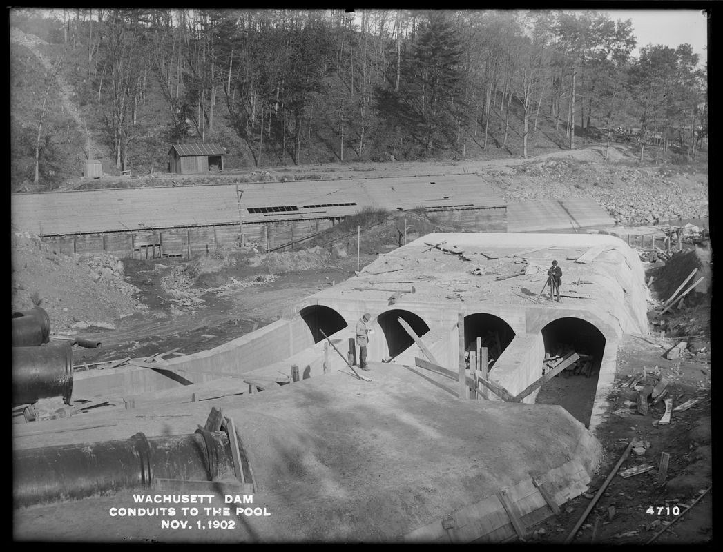 Historic photos of the construction of the Wachusett Dam in Clinton ...