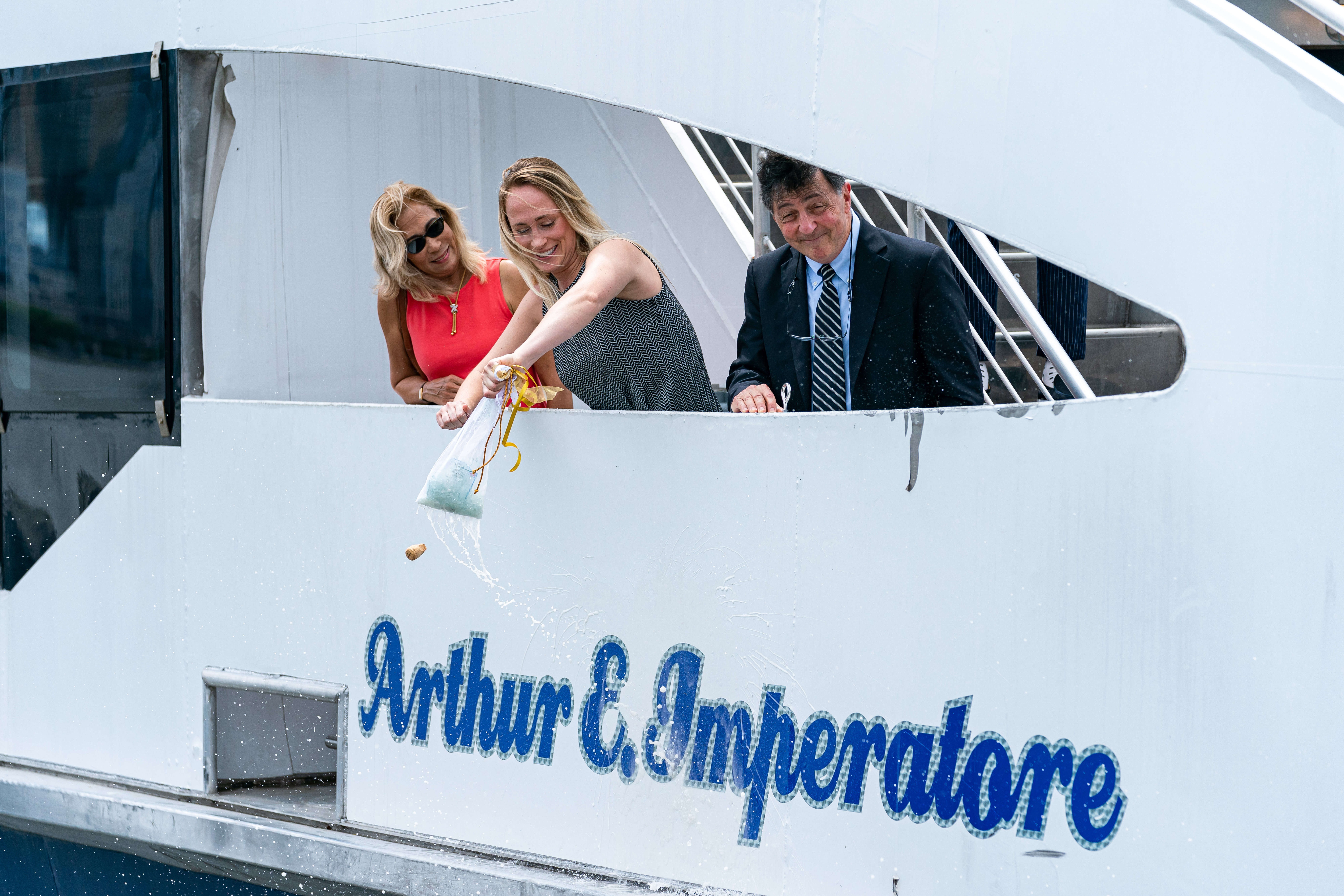 New York waterways newest ferry is christened in honor of Arthur E ...