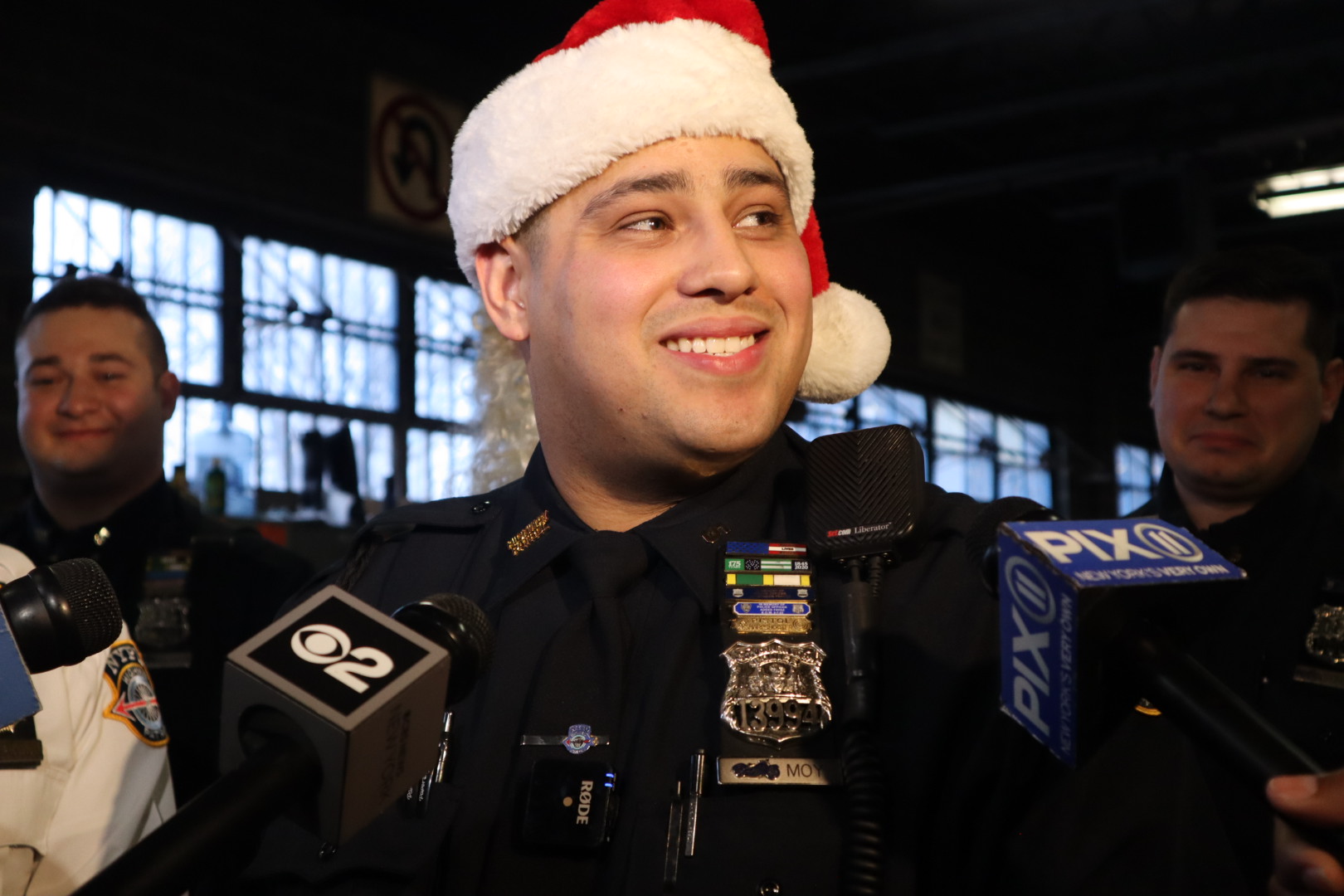 NYPD Highway District 5 officers at Seton Foundation for Learning for the 11th annual Santa Day ...