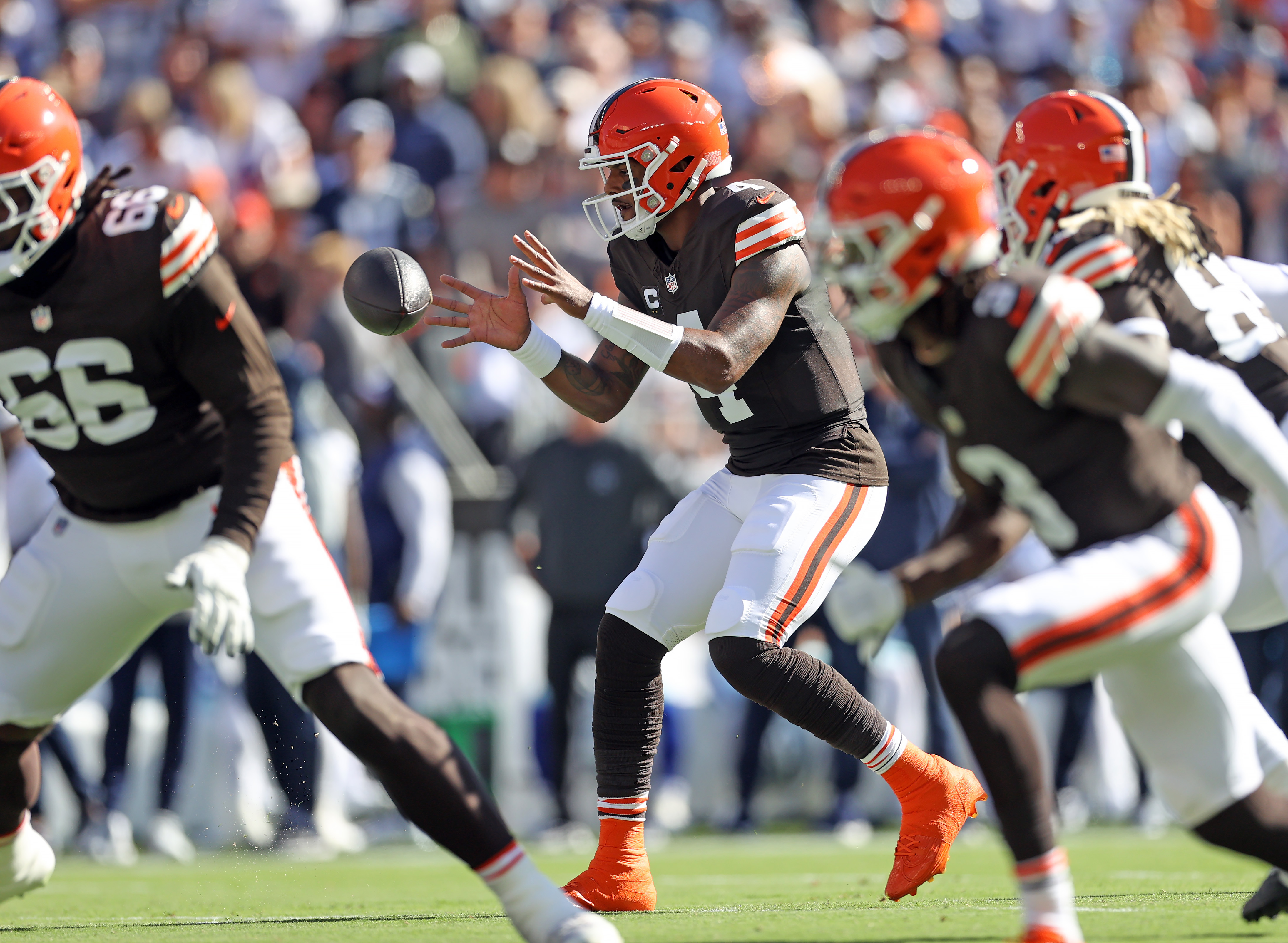 Cleveland Browns quarterback Deshaun Watson against the Dallas Cowboys ...