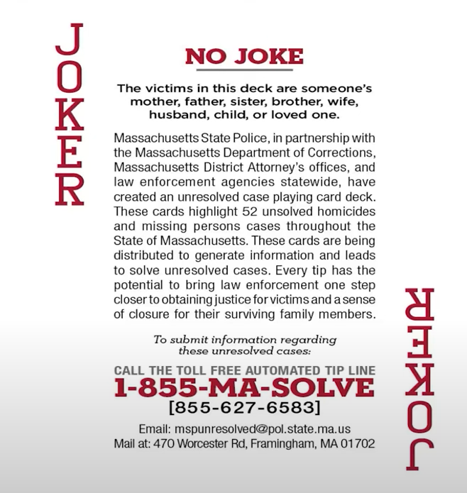 'A glimmer of hope'; State Police playing cards feature unsolved ...