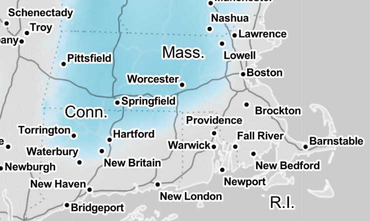 See how much snow to expect at your location in Mass. (interactive map)