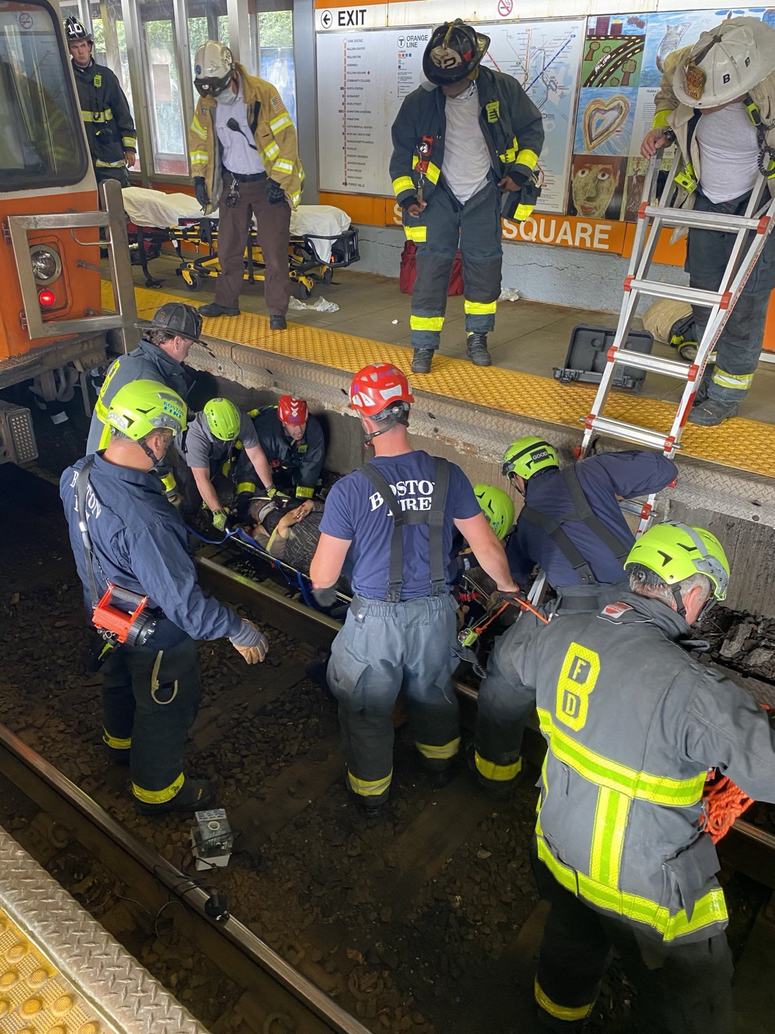 Person rescued from between platform and Orange Line train at Sullivan ...