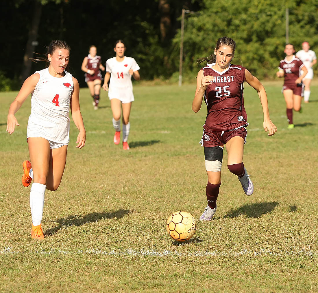 Frontier vs Amherst girls Soccer 9/4/25 - masslive.com