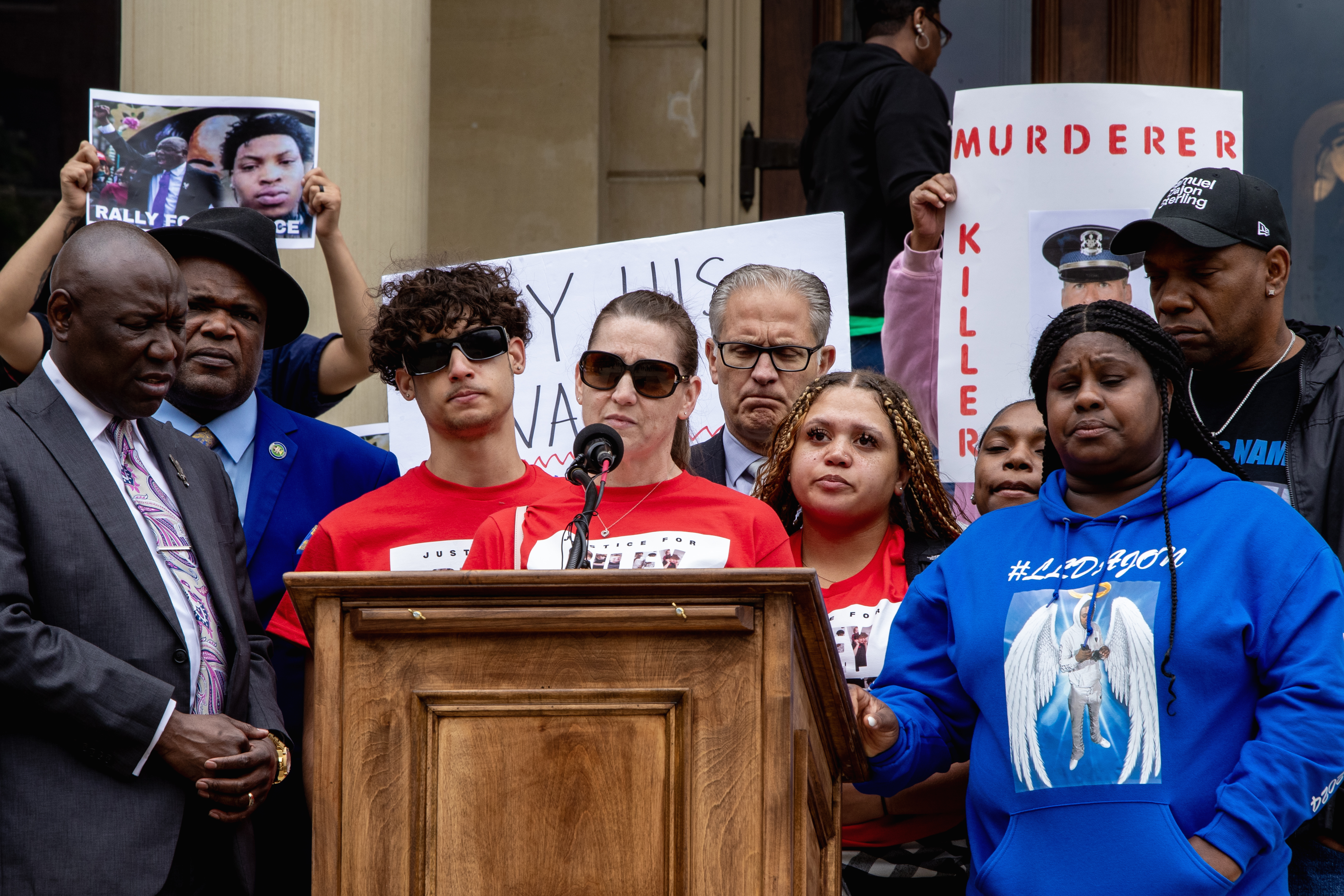 Rally for Samuel Sterling who was killed by state police trooper Brian ...