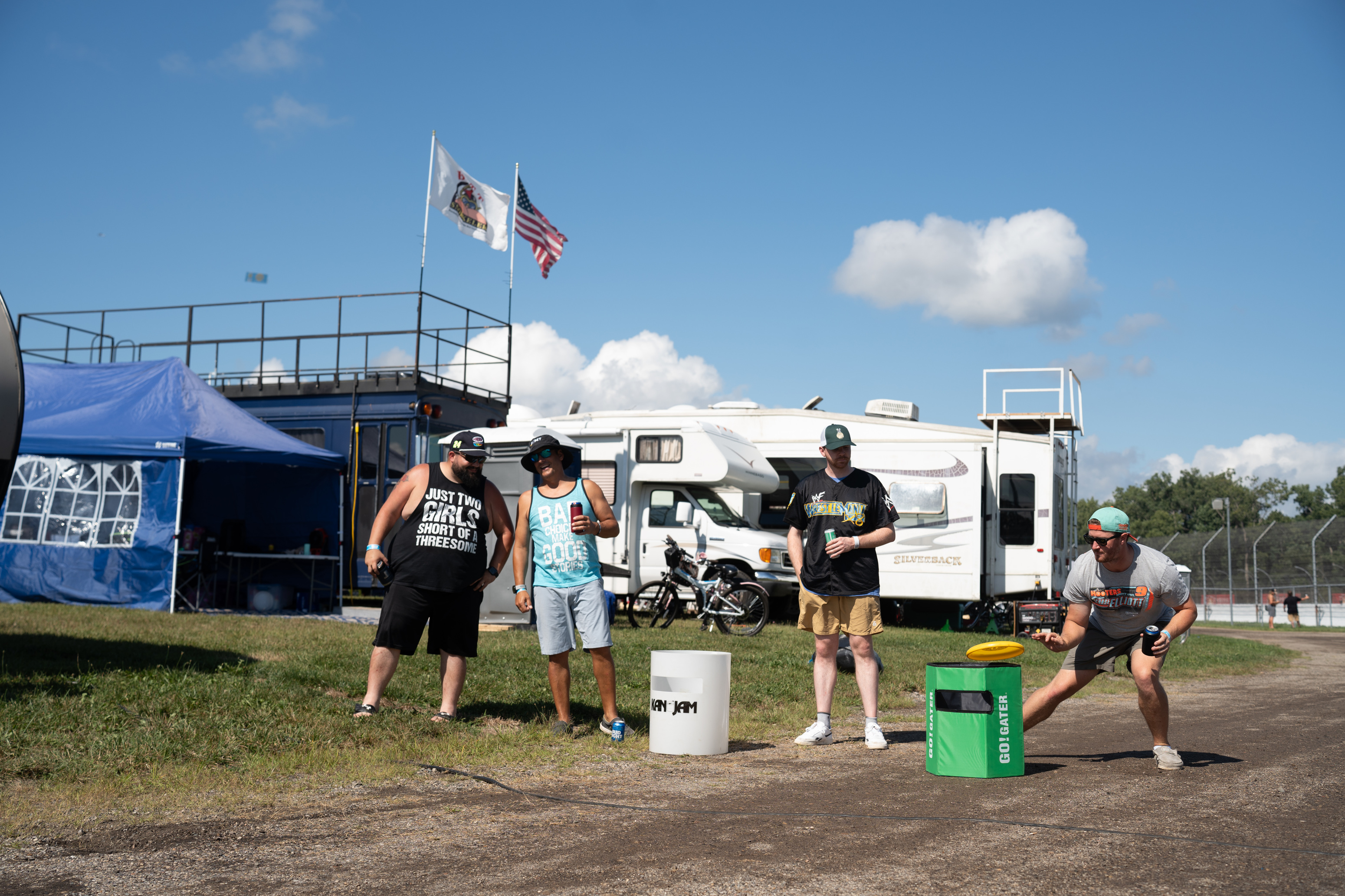 Day and night inside the infield at Michigan International Speedway ...