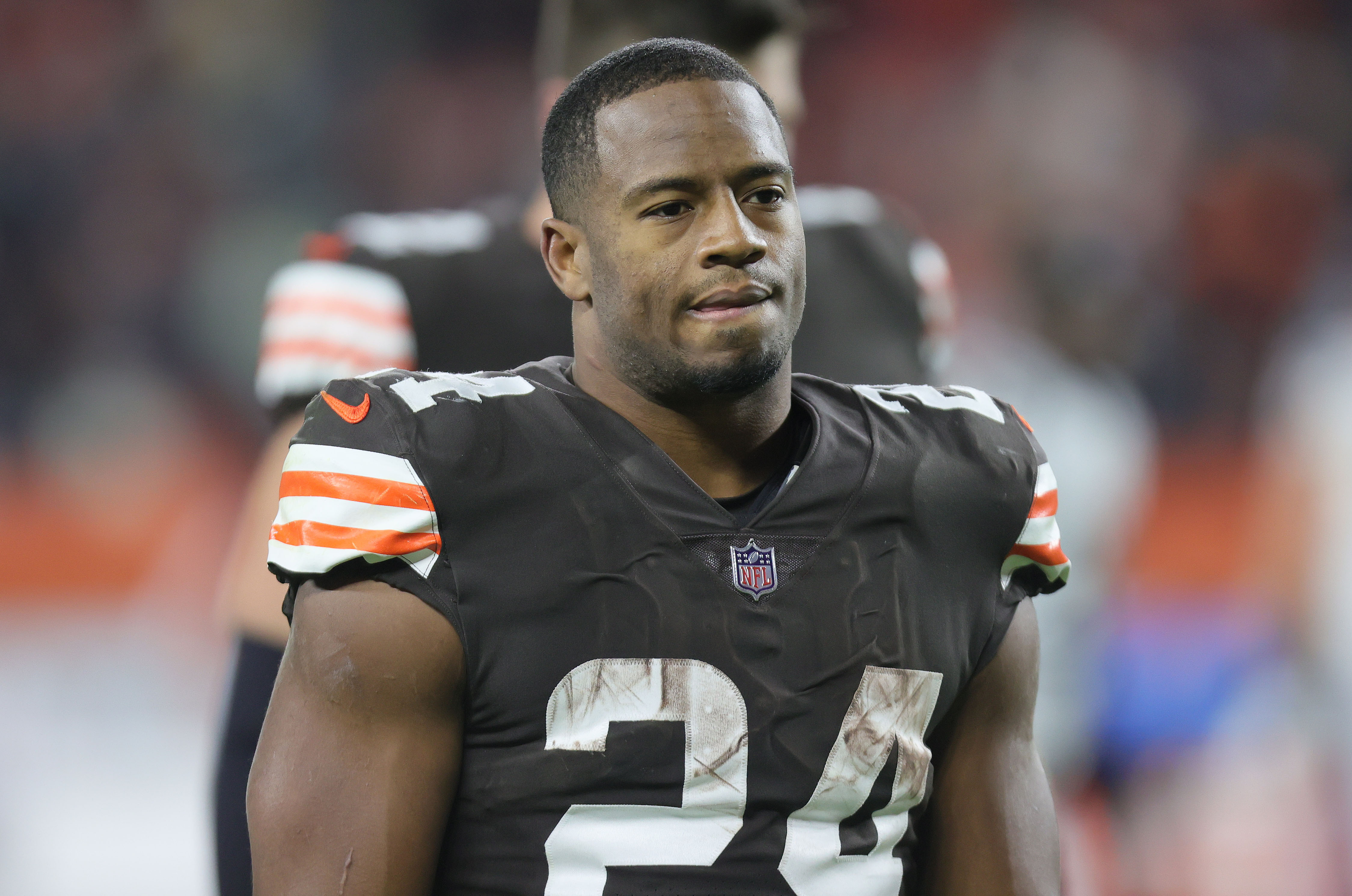 Cleveland Browns running back Nick Chubb vs. Las Vegas Raiders ...