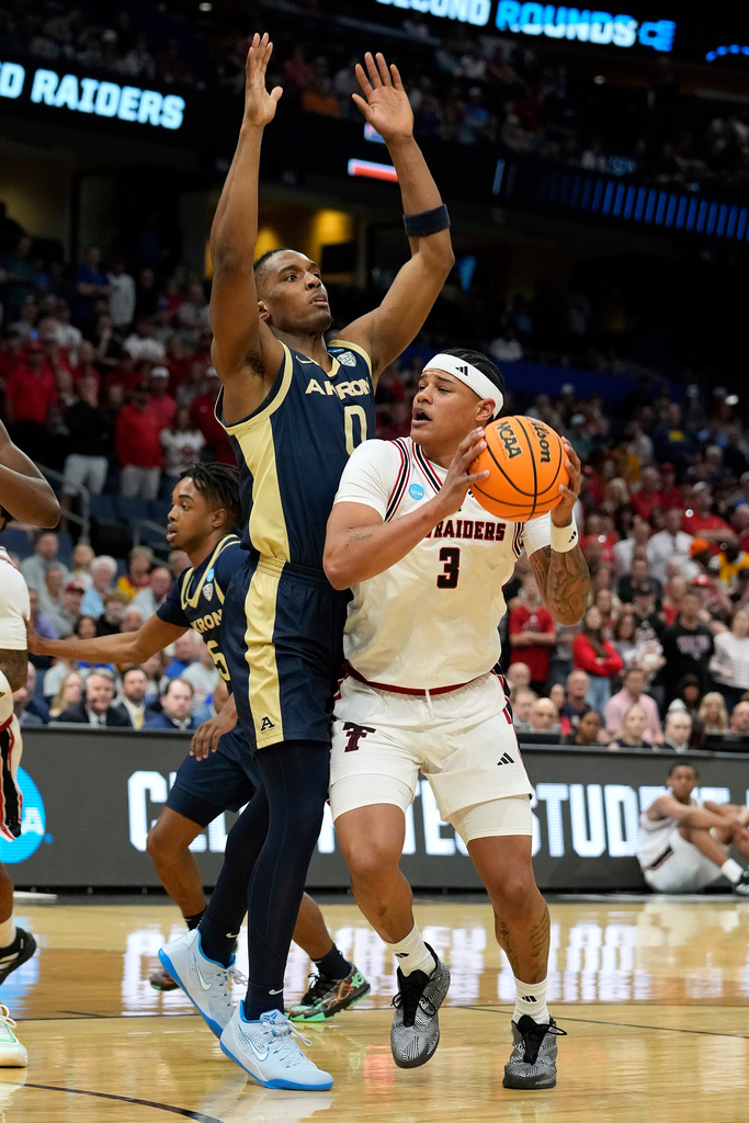 Akron Zips vs. Texas Tech in NCAA men's basketball tournament, March 20 ...