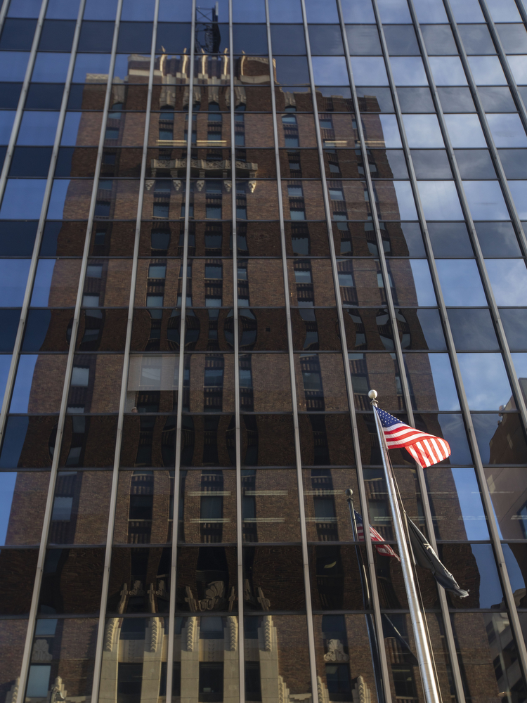 Reflected shadow and light in downtown Harrisburg - pennlive.com