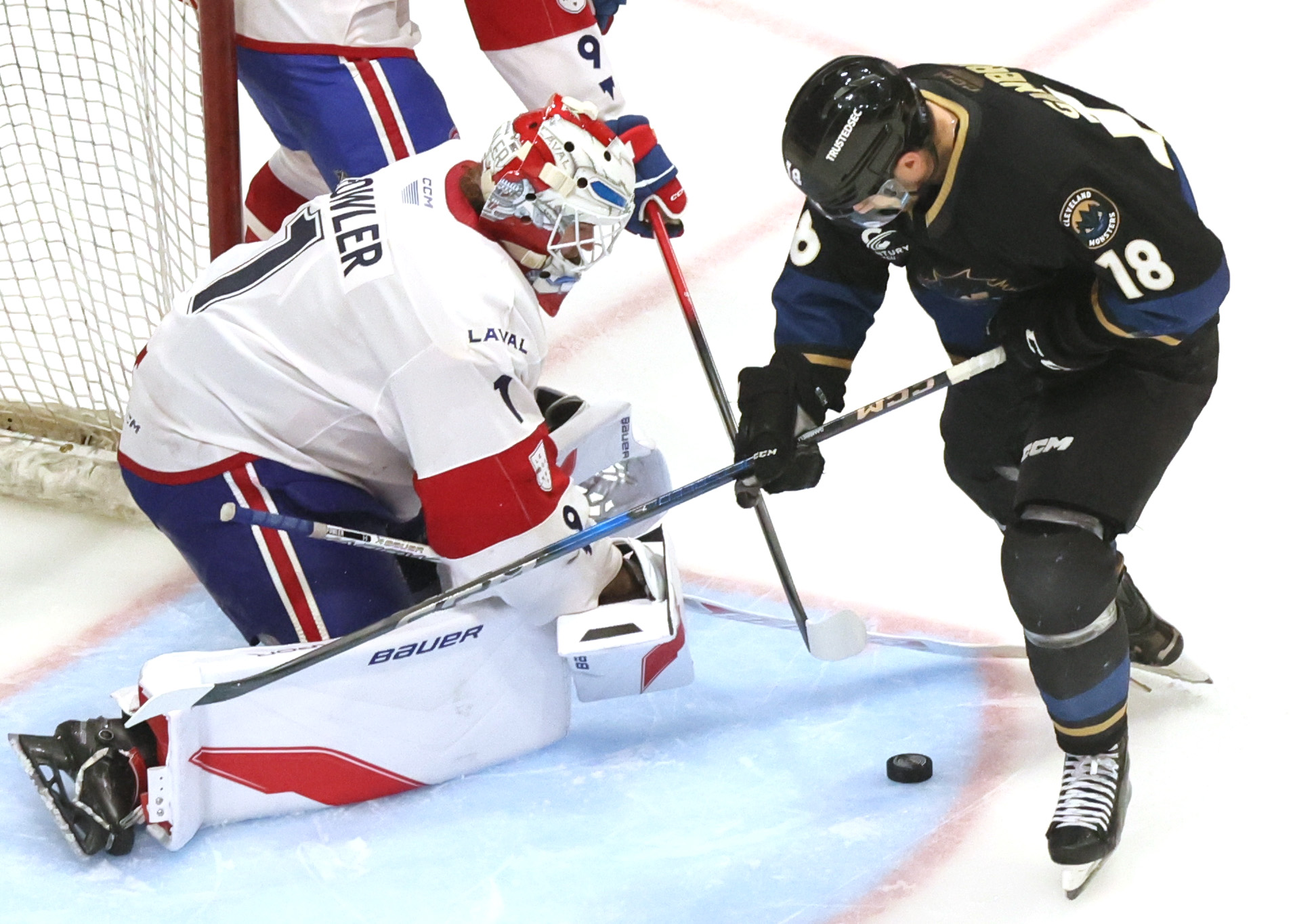 Cleveland Monsters vs. Laval Rocket in game 1 of AHL's North Division ...