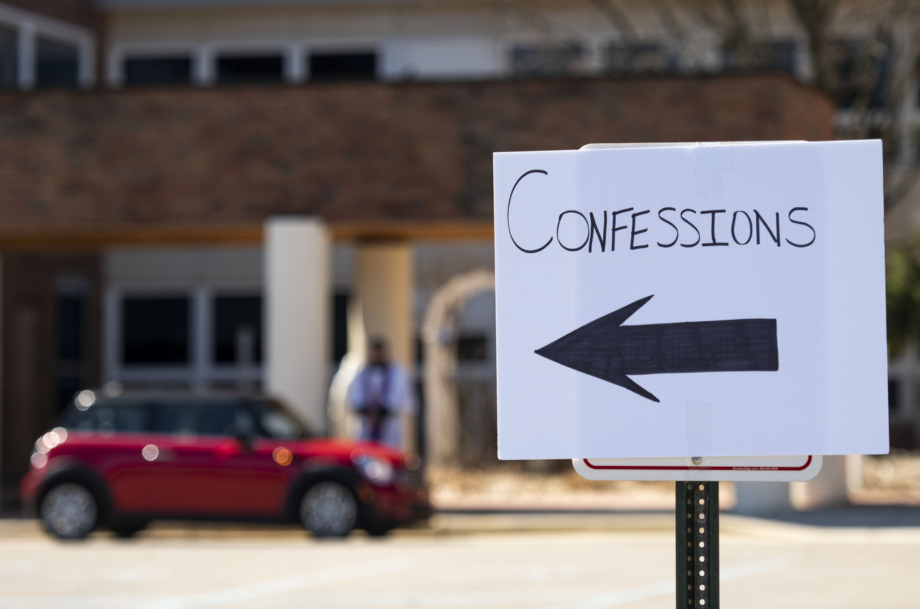 Drive-thru confession at St. Francis of Assisi Roman Catholic Parish in ...
