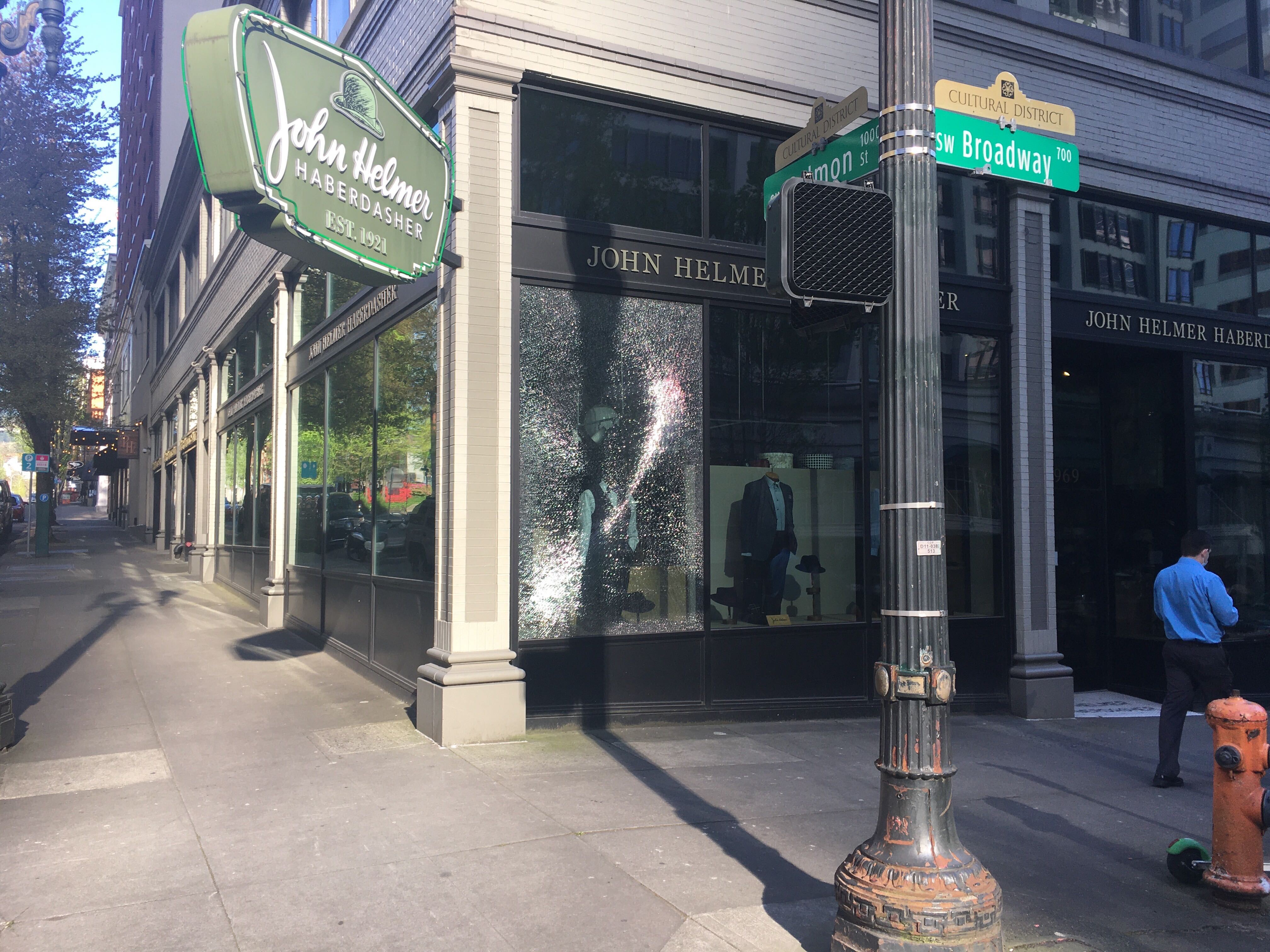 Damage from April 16, 2021, protest in downtown Portland - oregonlive.com