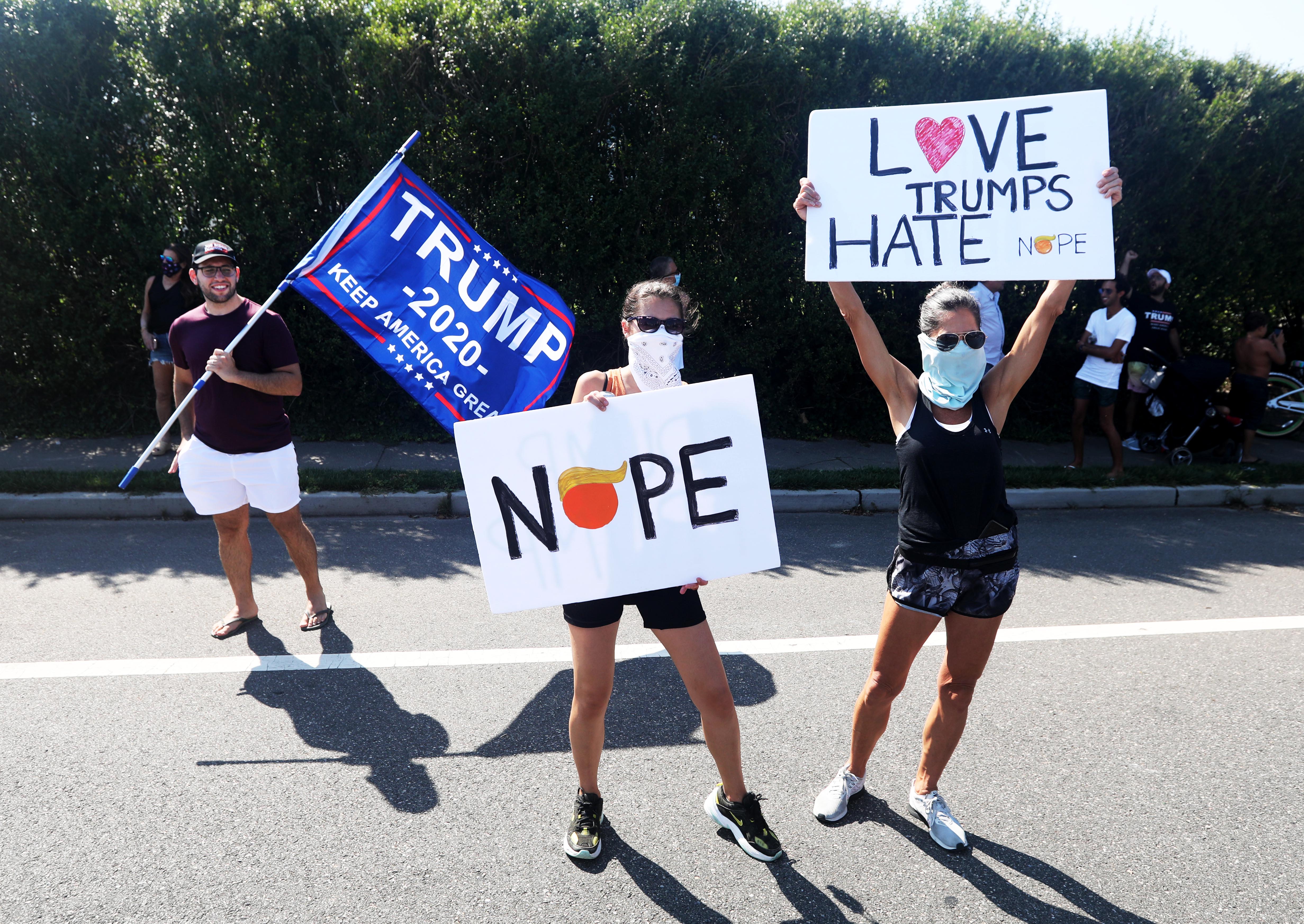 Protest greets Trump arrival - nj.com