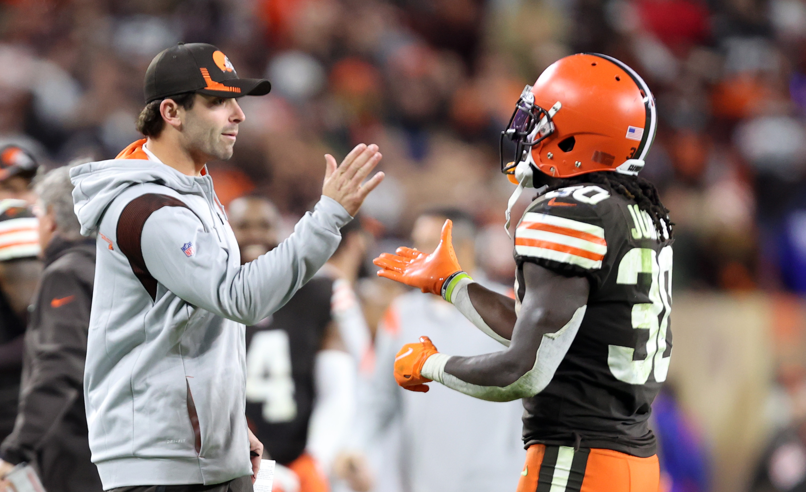 Cleveland Browns running back D'Ernest Johnson vs. the Denver Broncos ...