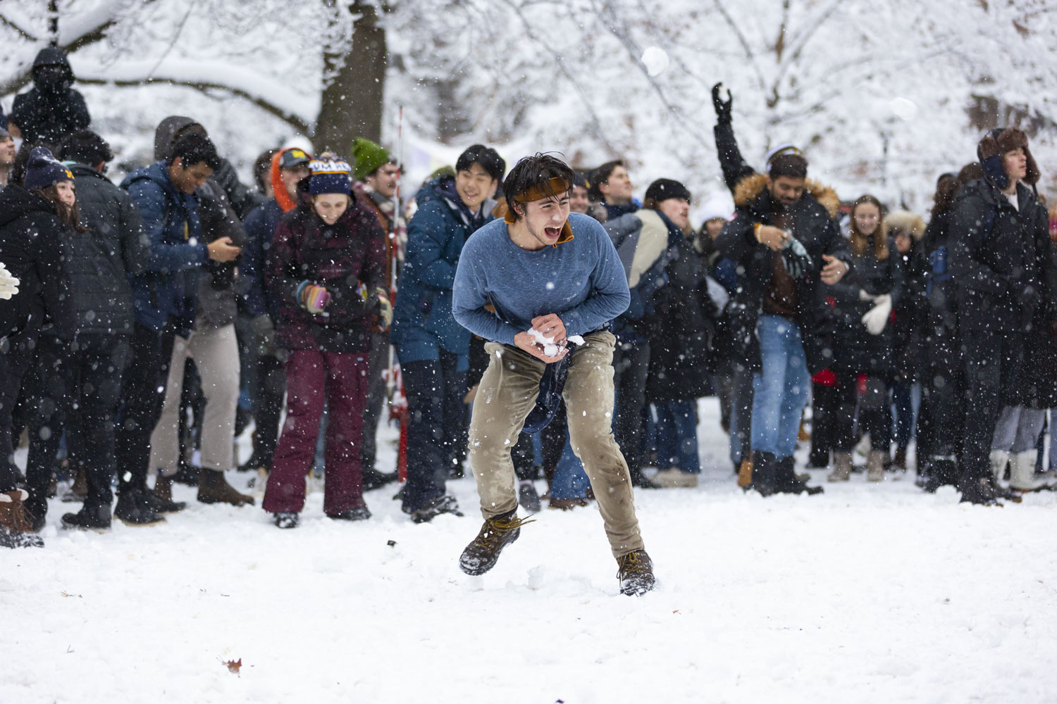 Scenes from a snowball fight at the University of Michigan Diag - mlive.com