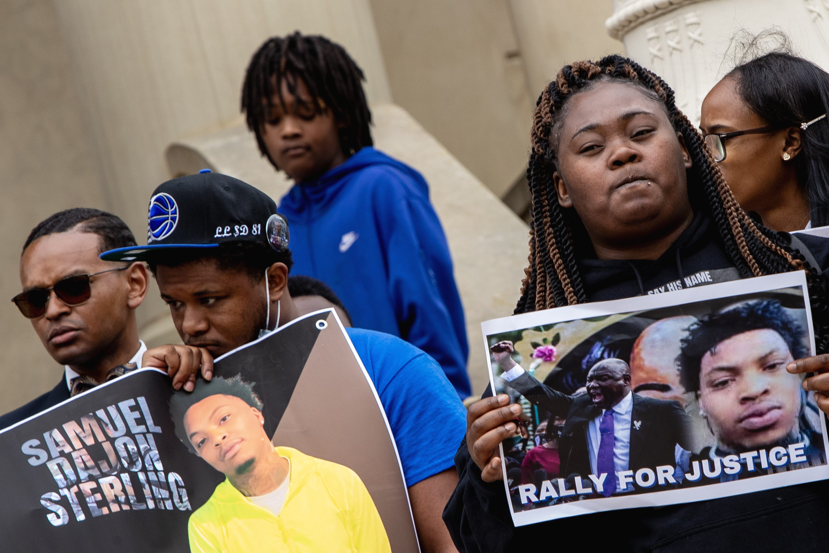Rally for Samuel Sterling who was killed by state police trooper Brian ...