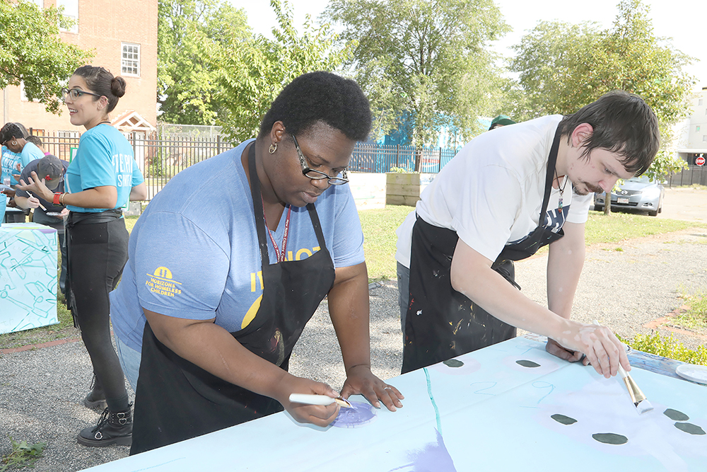 The Mason Square Library Paint Party sponsored by the Community Mural ...
