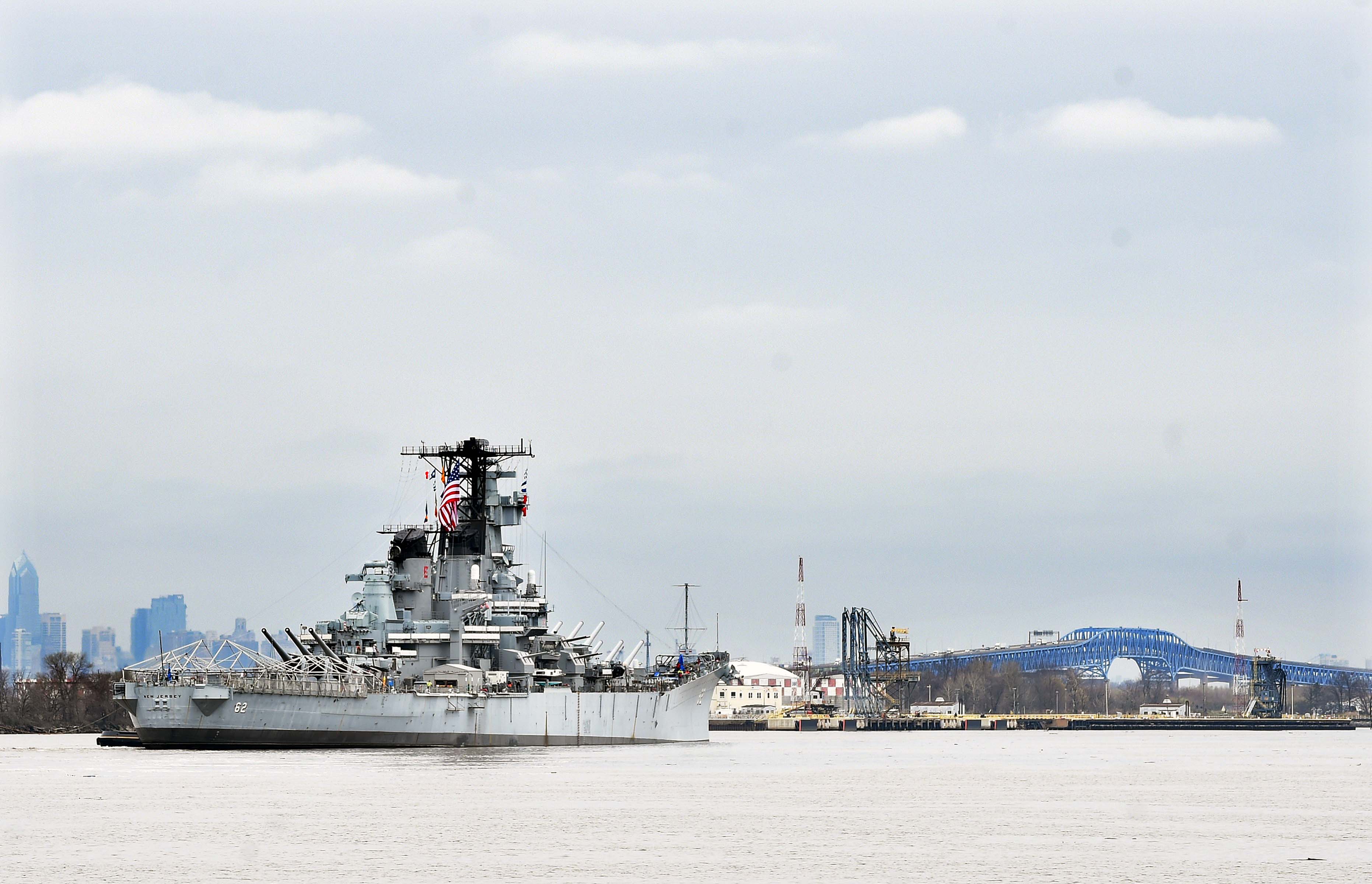 Battleship U.S.S. New Jersey is Moved from Paulsboro to Philadelphia ...