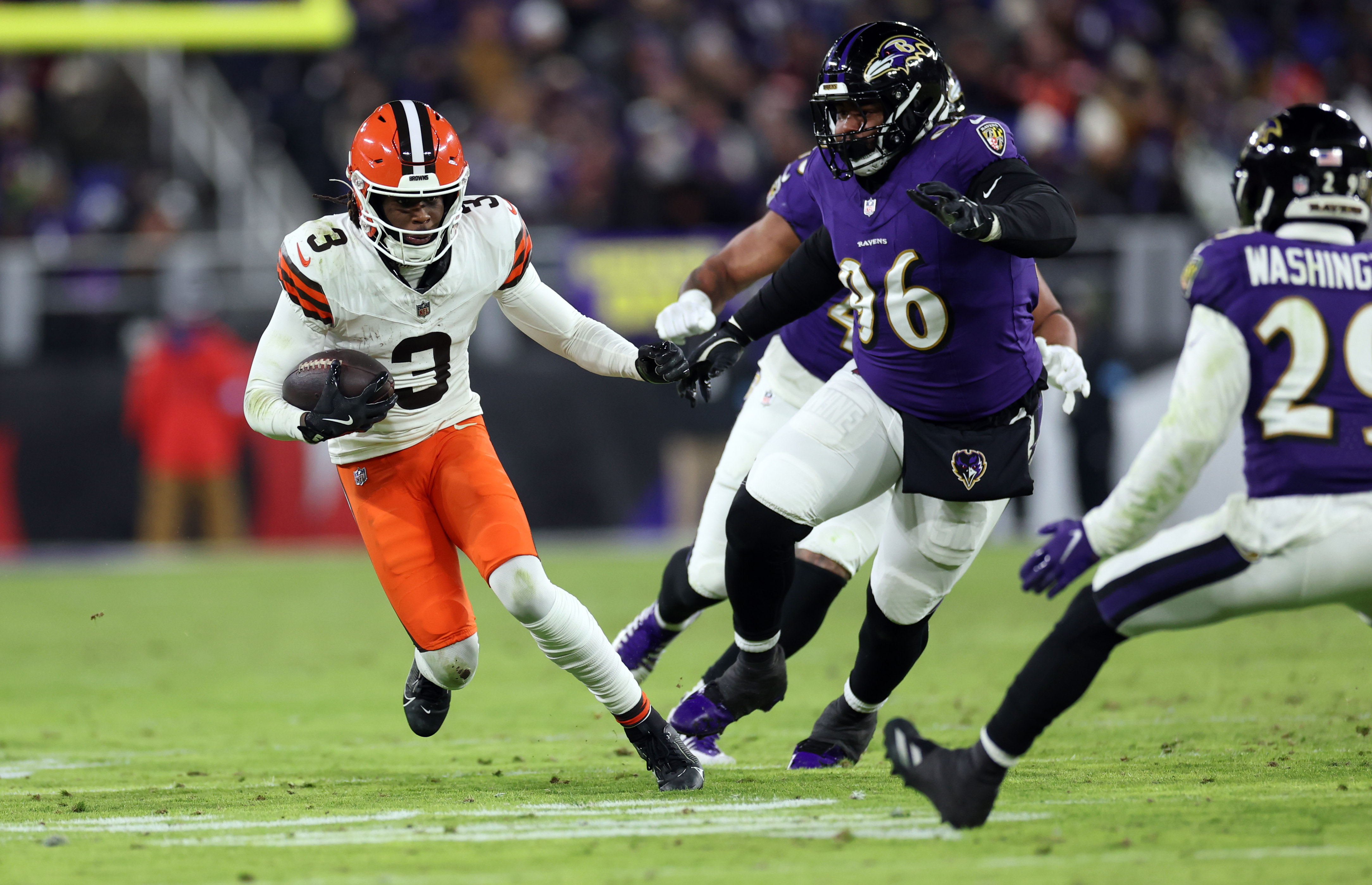 Cleveland Browns wide receiver Jerry Jeudy vs. Baltimore Ravens ...