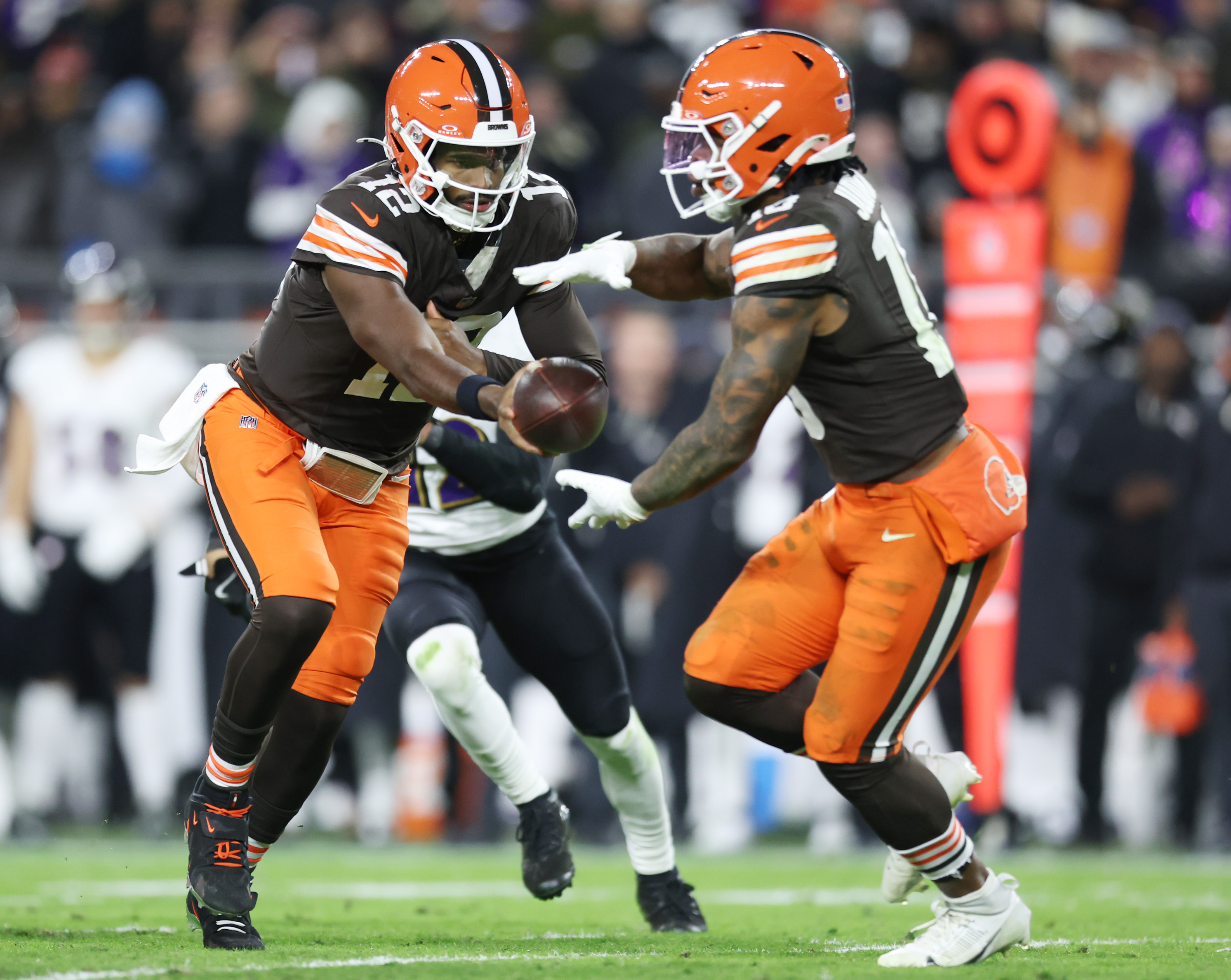 Cleveland Browns quarterback Shedeur Sanders vs. Baltimore Ravens ...