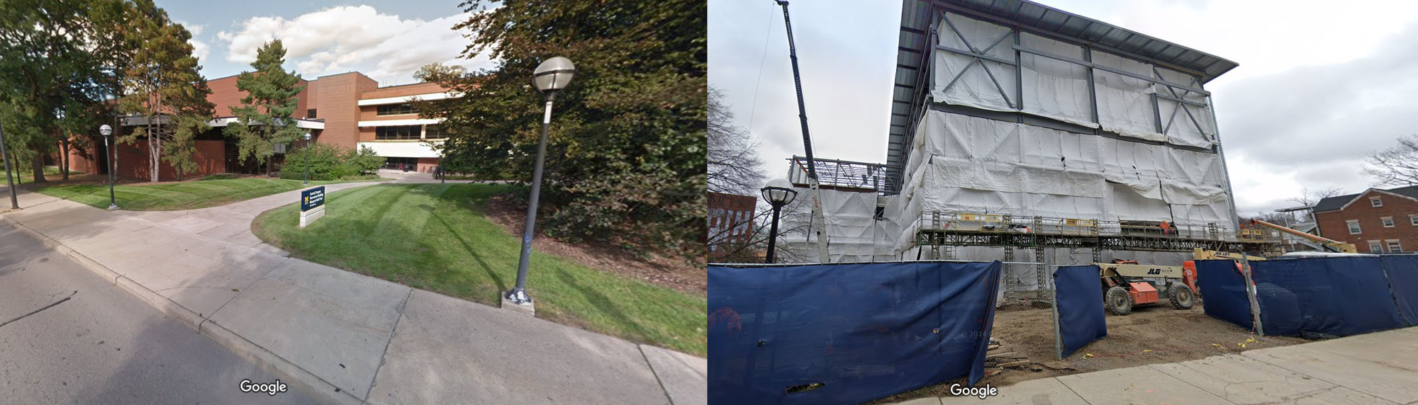 Before and after street views of University of Michigan construction ...
