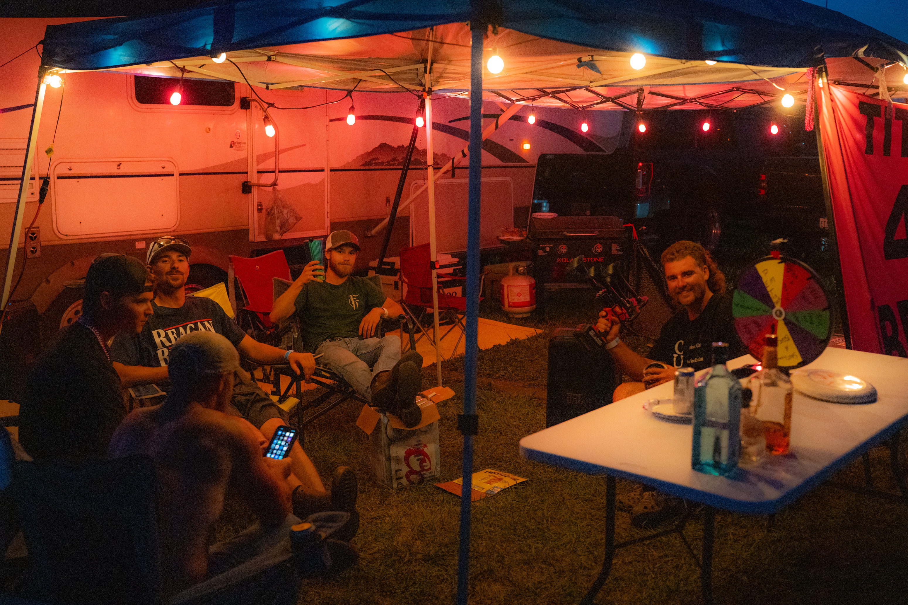 Day and night inside the infield at Michigan International Speedway ...