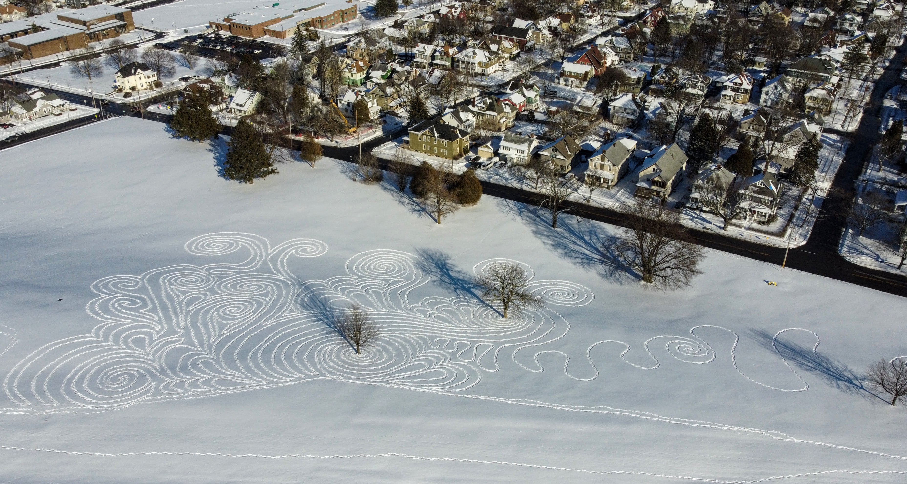 Woodland Reservoir snow circles - syracuse.com
