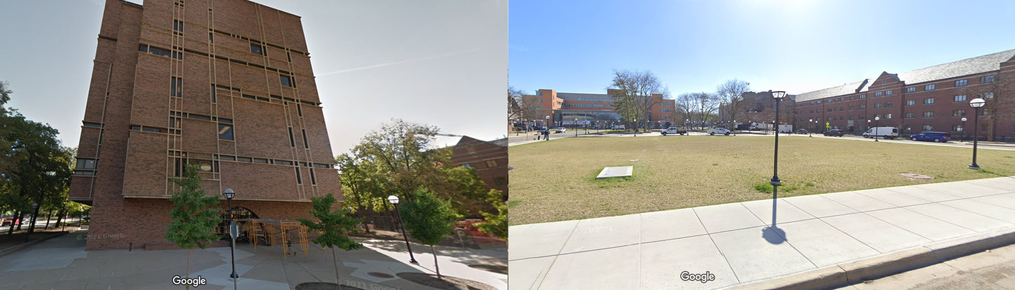 Before and after street views of University of Michigan construction ...