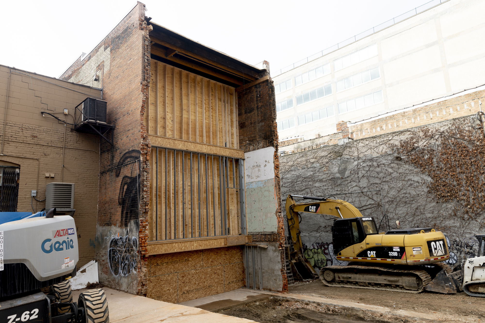 Downtown Flint building partially demolished in Brush Alley - mlive.com