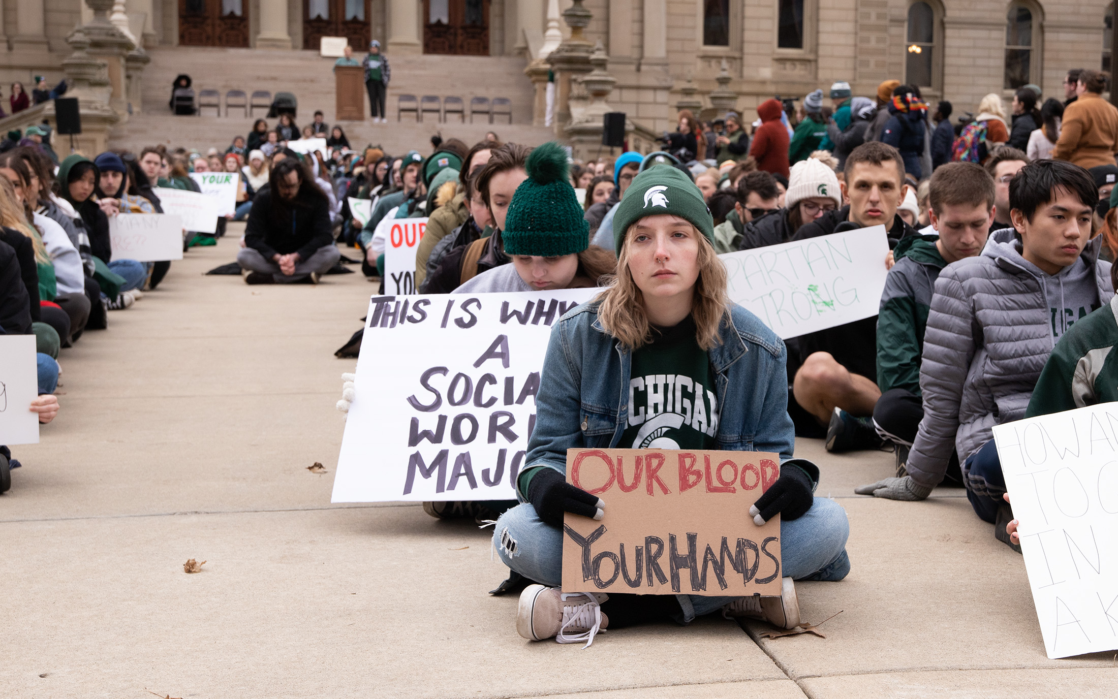 Michigan State students protest gun violence at state capitol - mlive.com