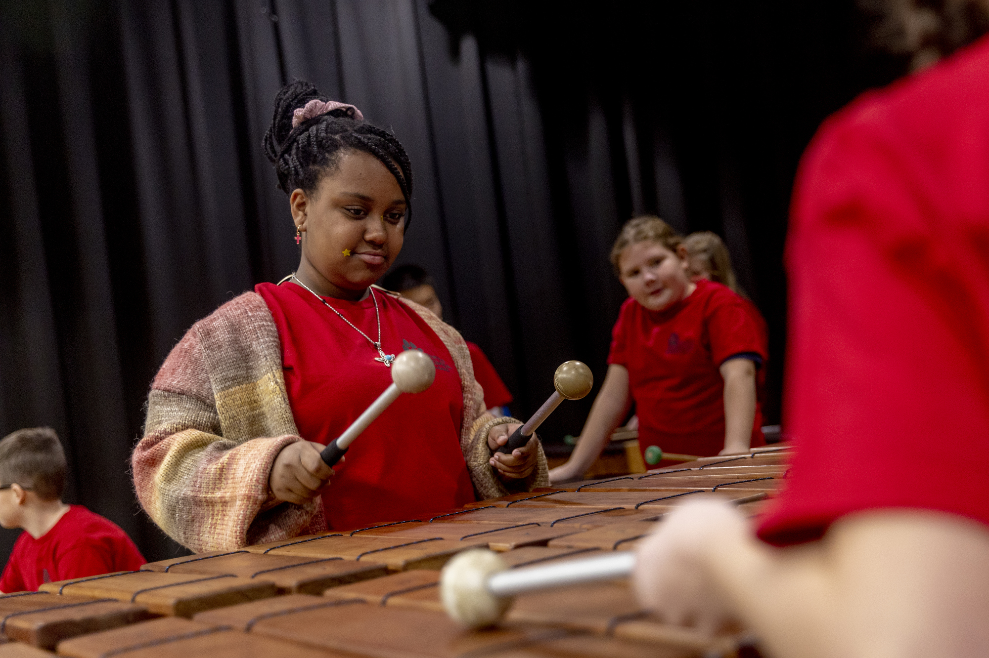 Grand Blanc schools provides unique marimba band class with handmade ...
