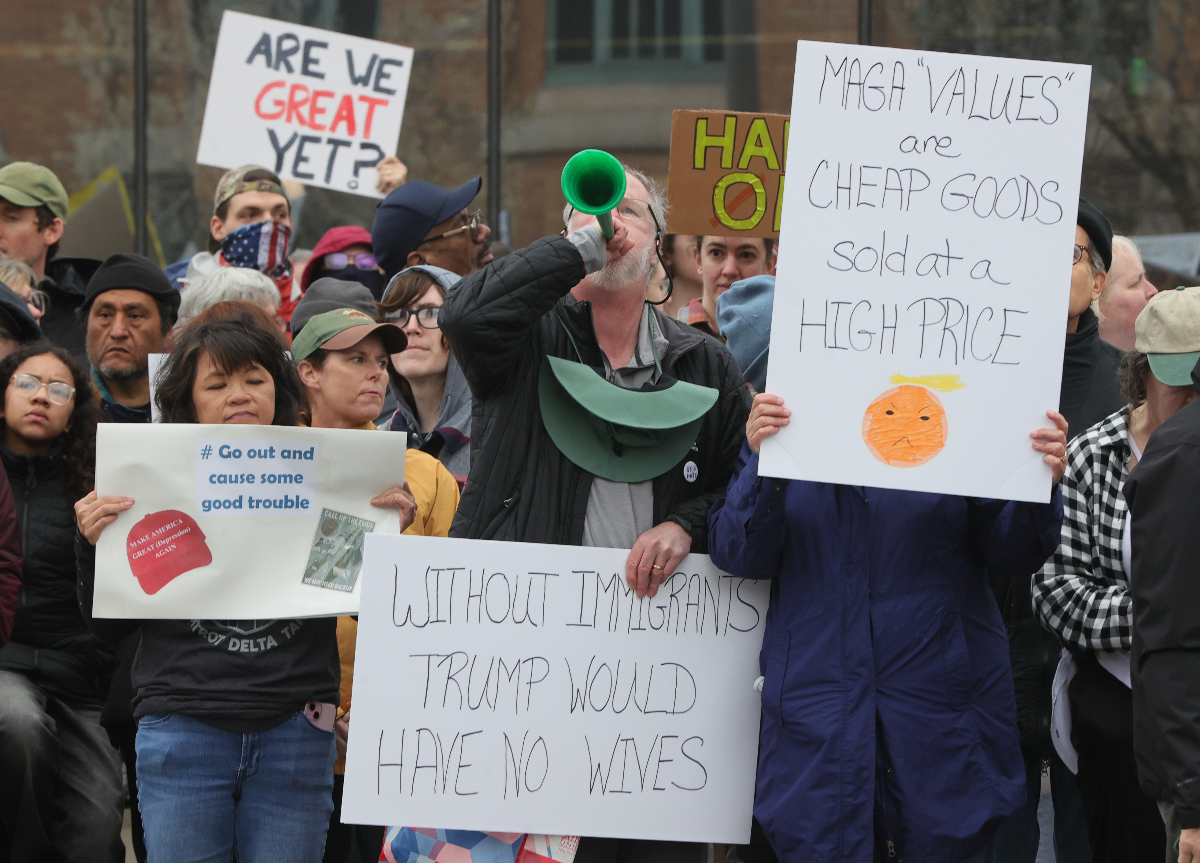 "Hands Off" protest against President Trump policies at West Side ...