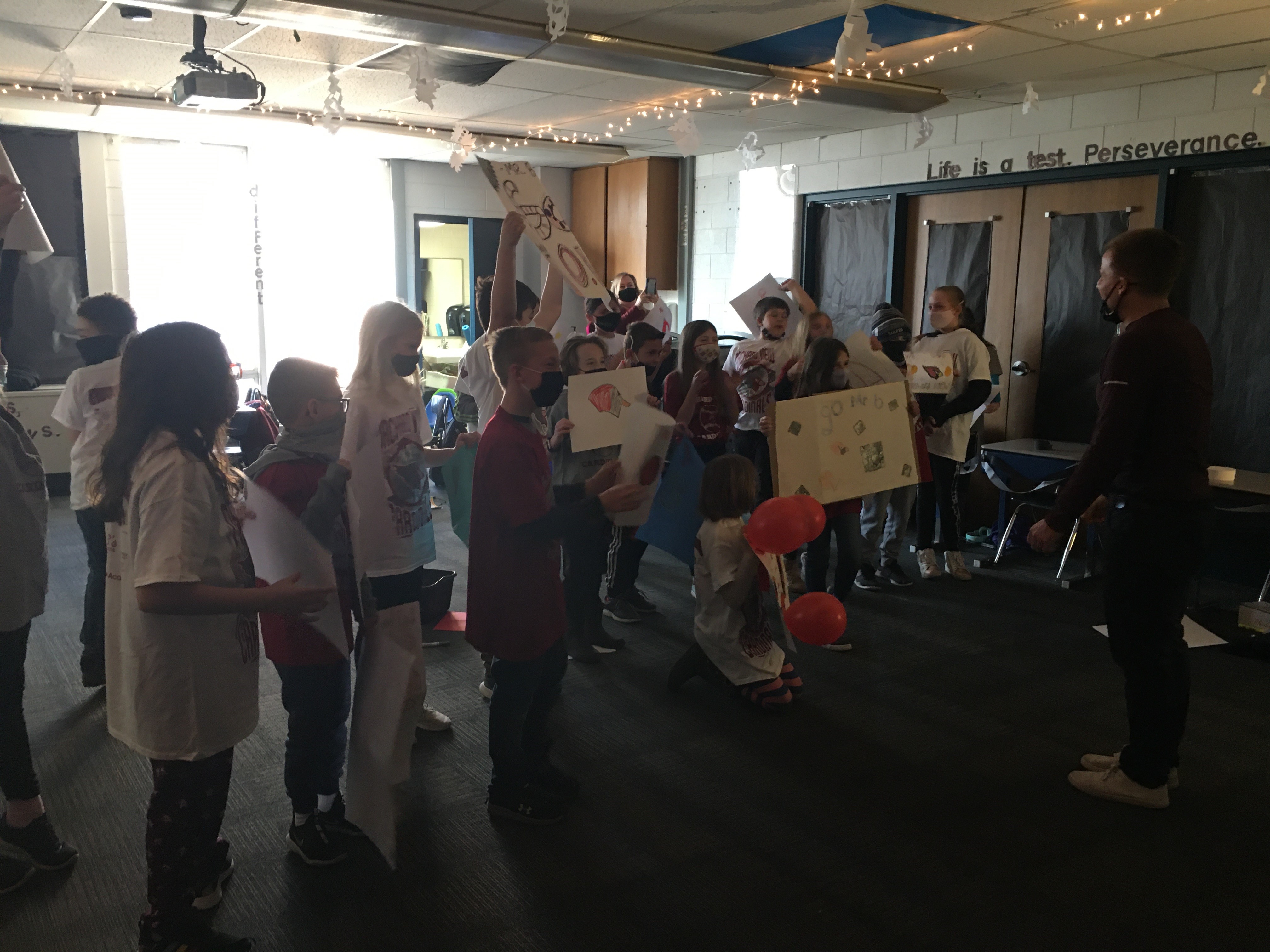 Nick Bronsema's fourth-grade class at Mona Shores' Ross Park surprises him with support of ...