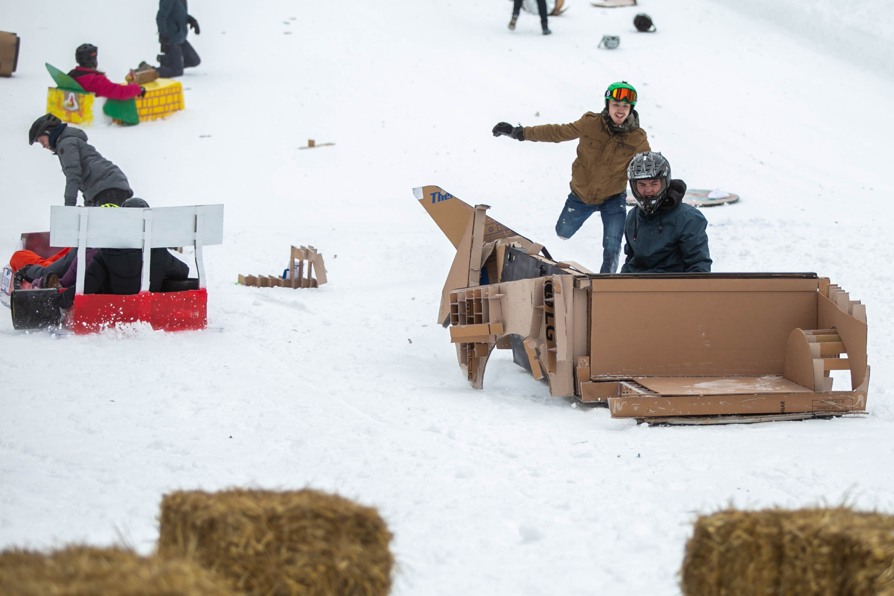 Photos: Cardboard sled teams battle for first place at Winterfest races ...