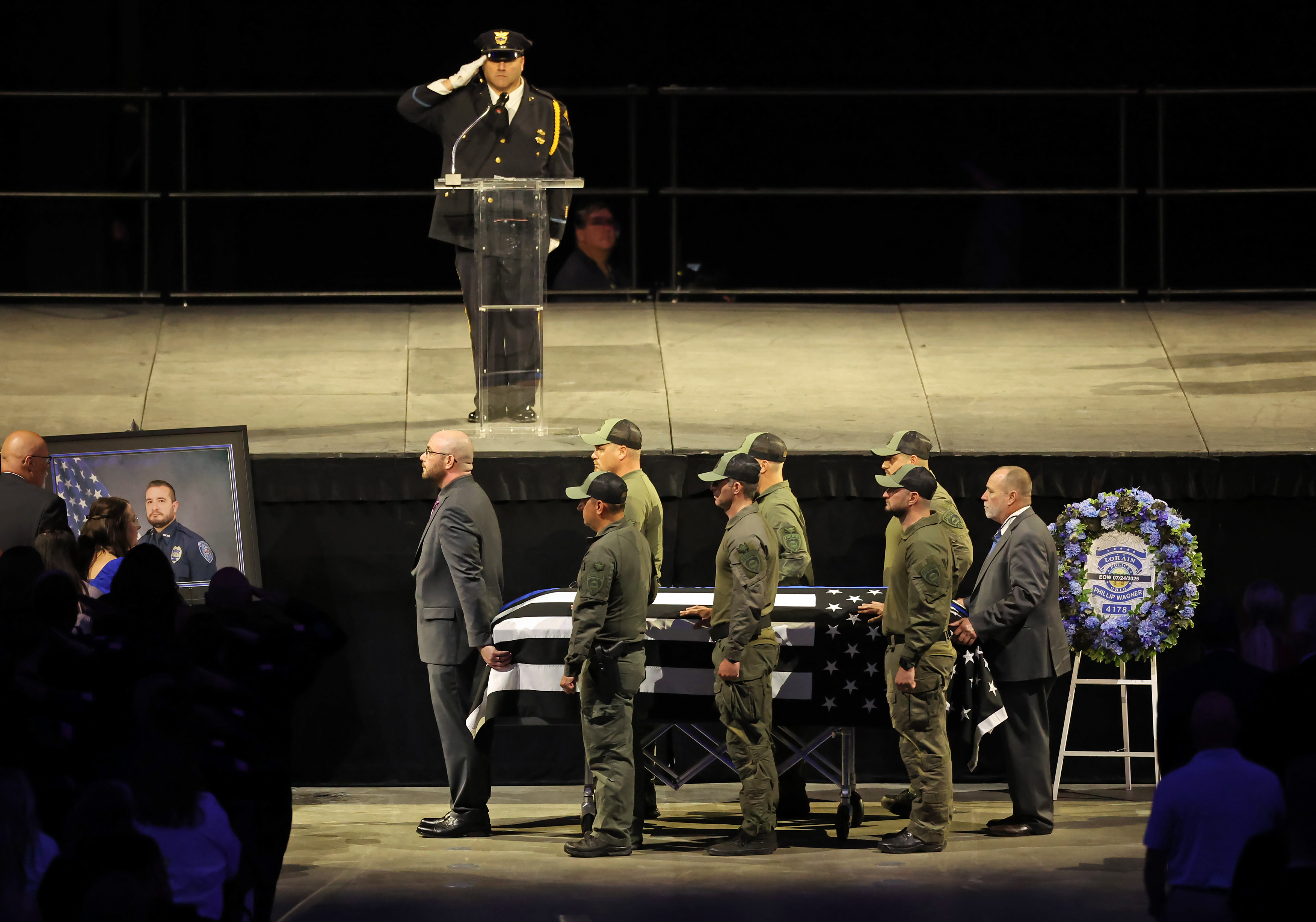 Funeral procession and service for Lorain police officer Phillip Wagner ...