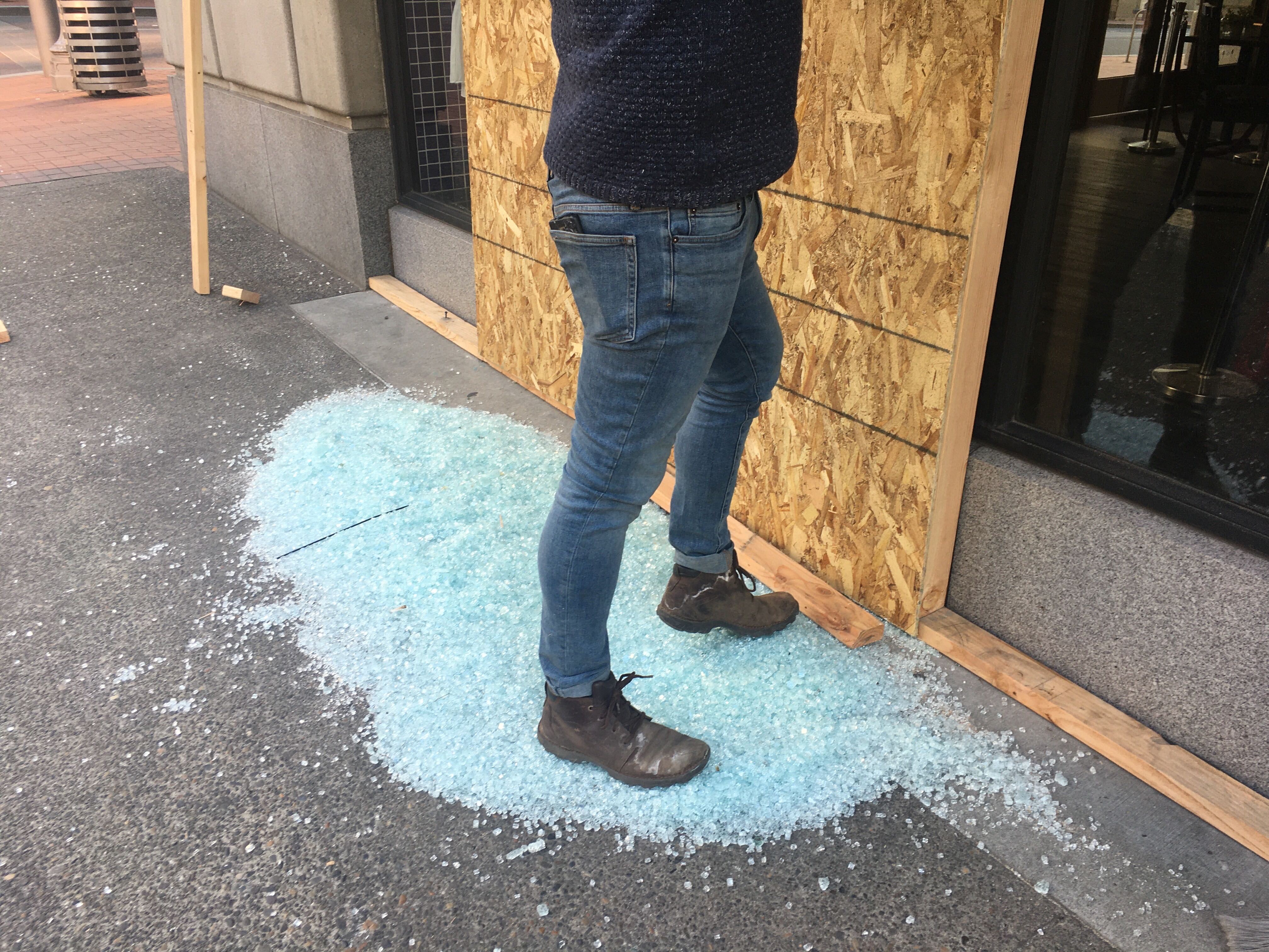 Damage from April 16, 2021, protest in downtown Portland - oregonlive.com