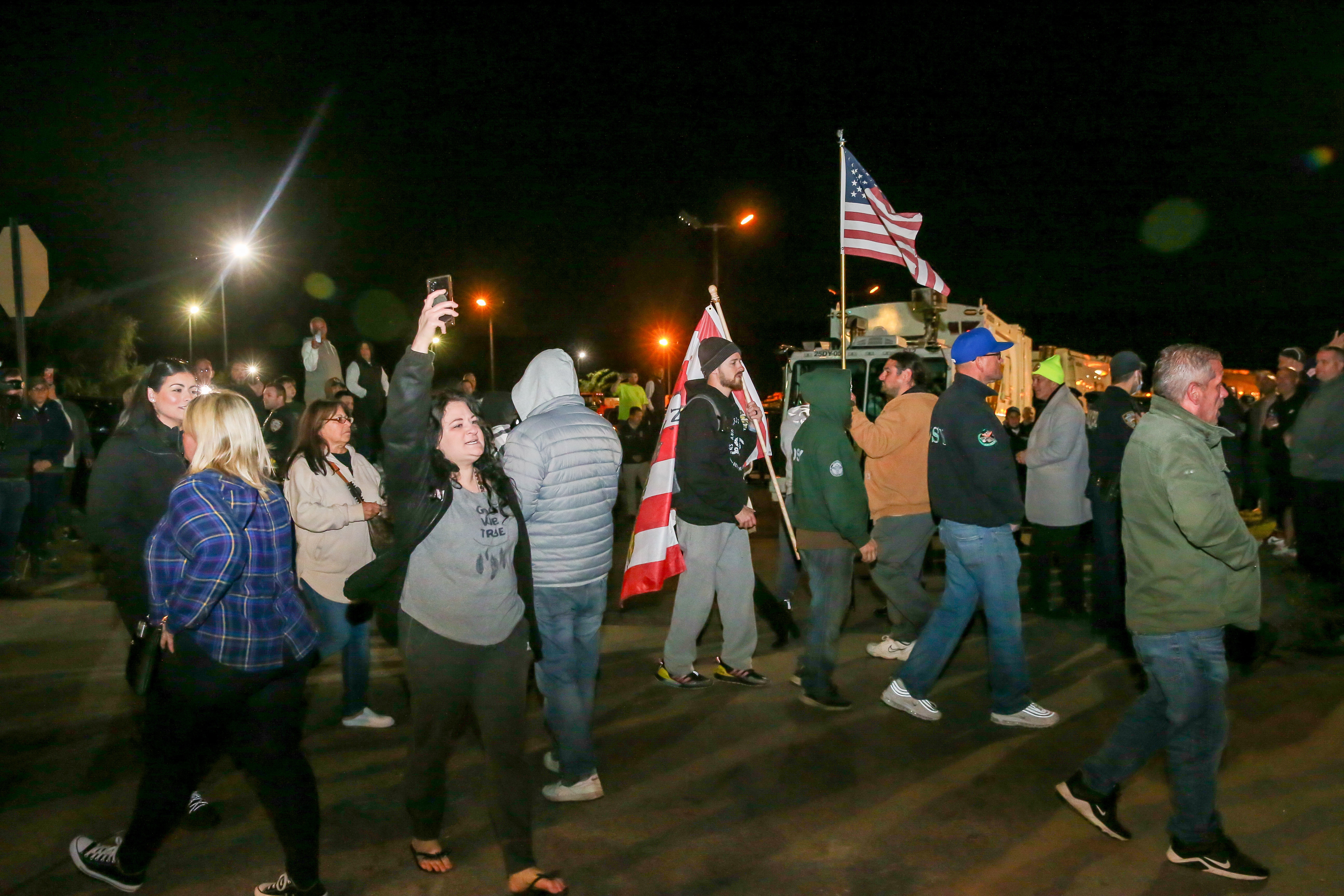 PHOTOS: Protesters line up outside DSNY Garage against NYC Vaccine ...