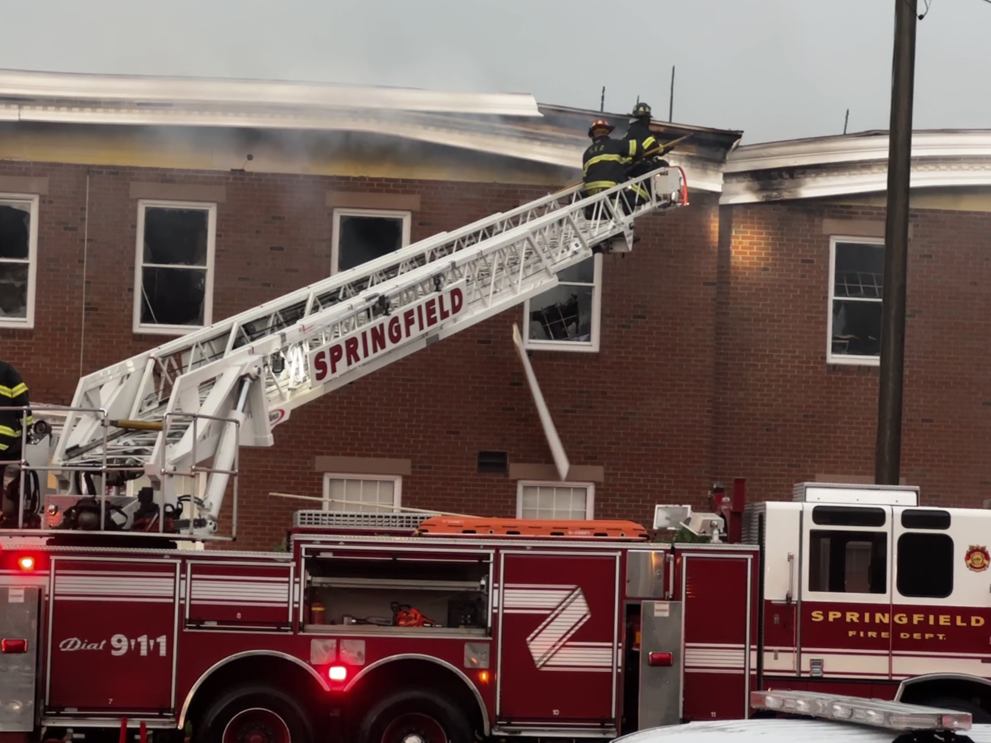 Firefighters battle fire at American International College building ...