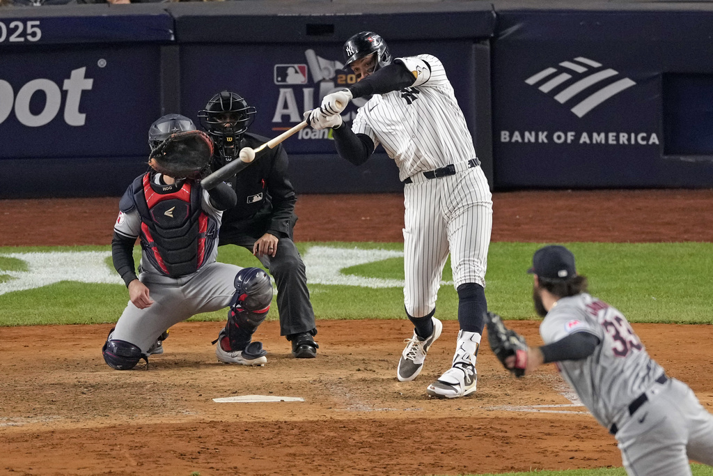 Cleveland Guardians vs. New York Yankees in game 2 of the ALCS, October ...
