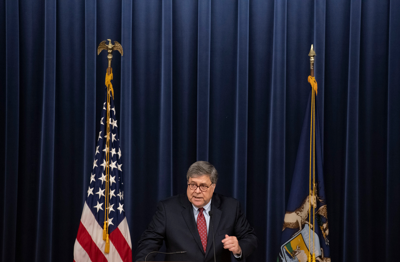 U.S. Attorney General William P. Barr speaks at Gerald R. Ford ...