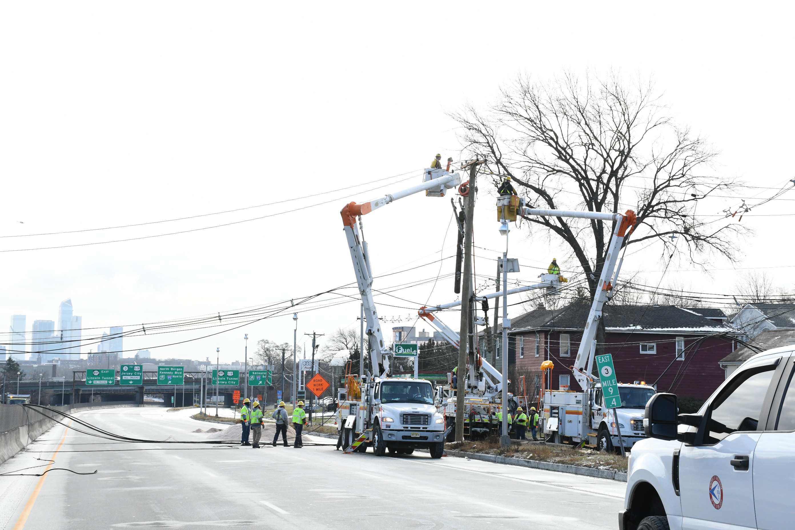 PSE&G crews repair Route 3 utility poles taken down by truck - nj.com