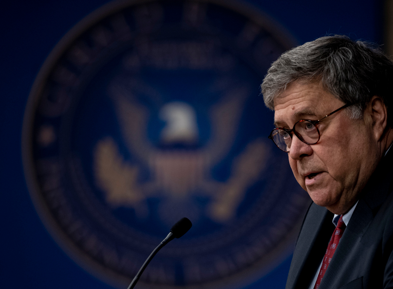 U.S. Attorney General William P. Barr speaks at Gerald R. Ford ...