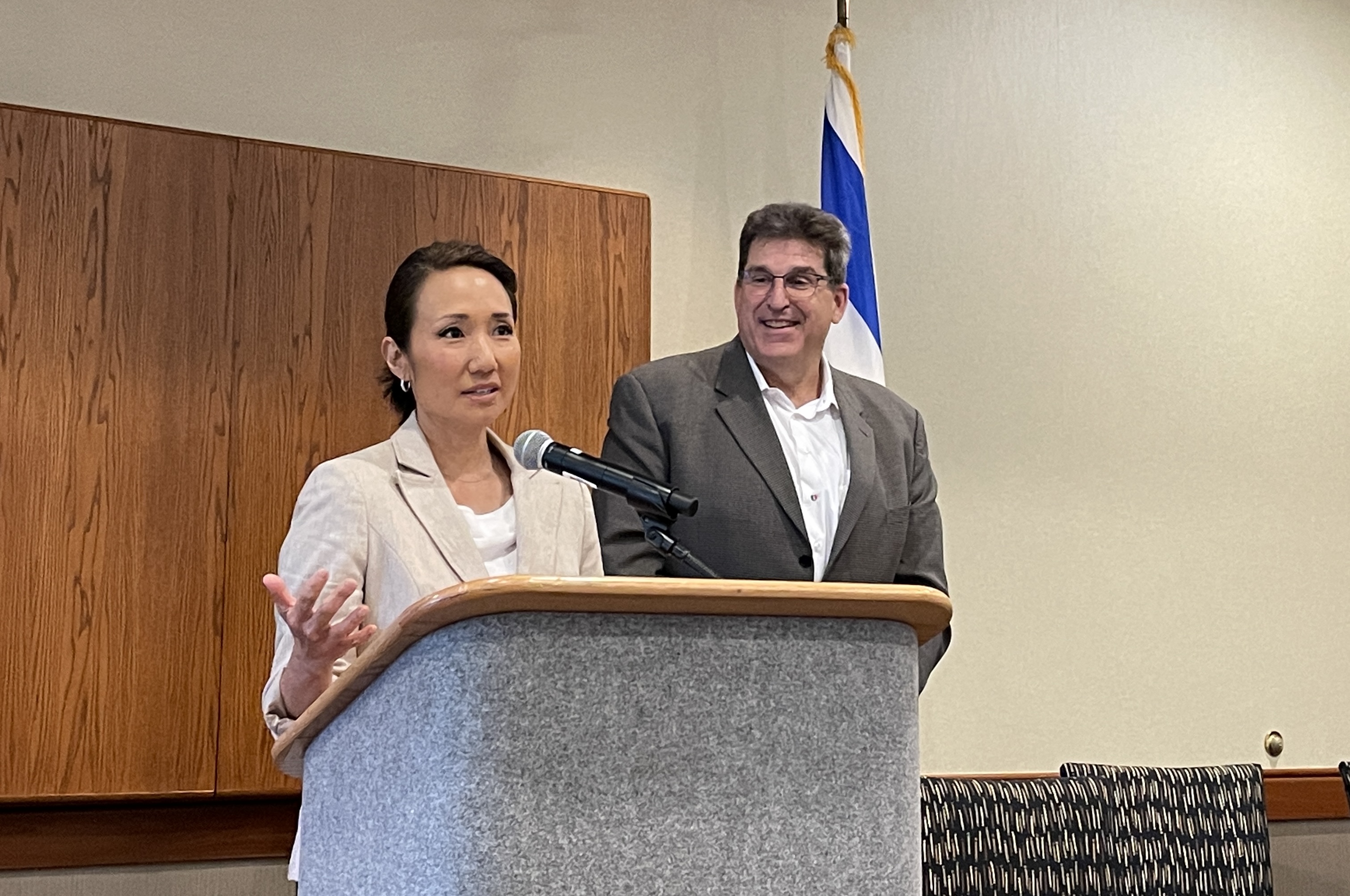 The Jewish Federation of Greater Harrisburg raises a flag as it ...