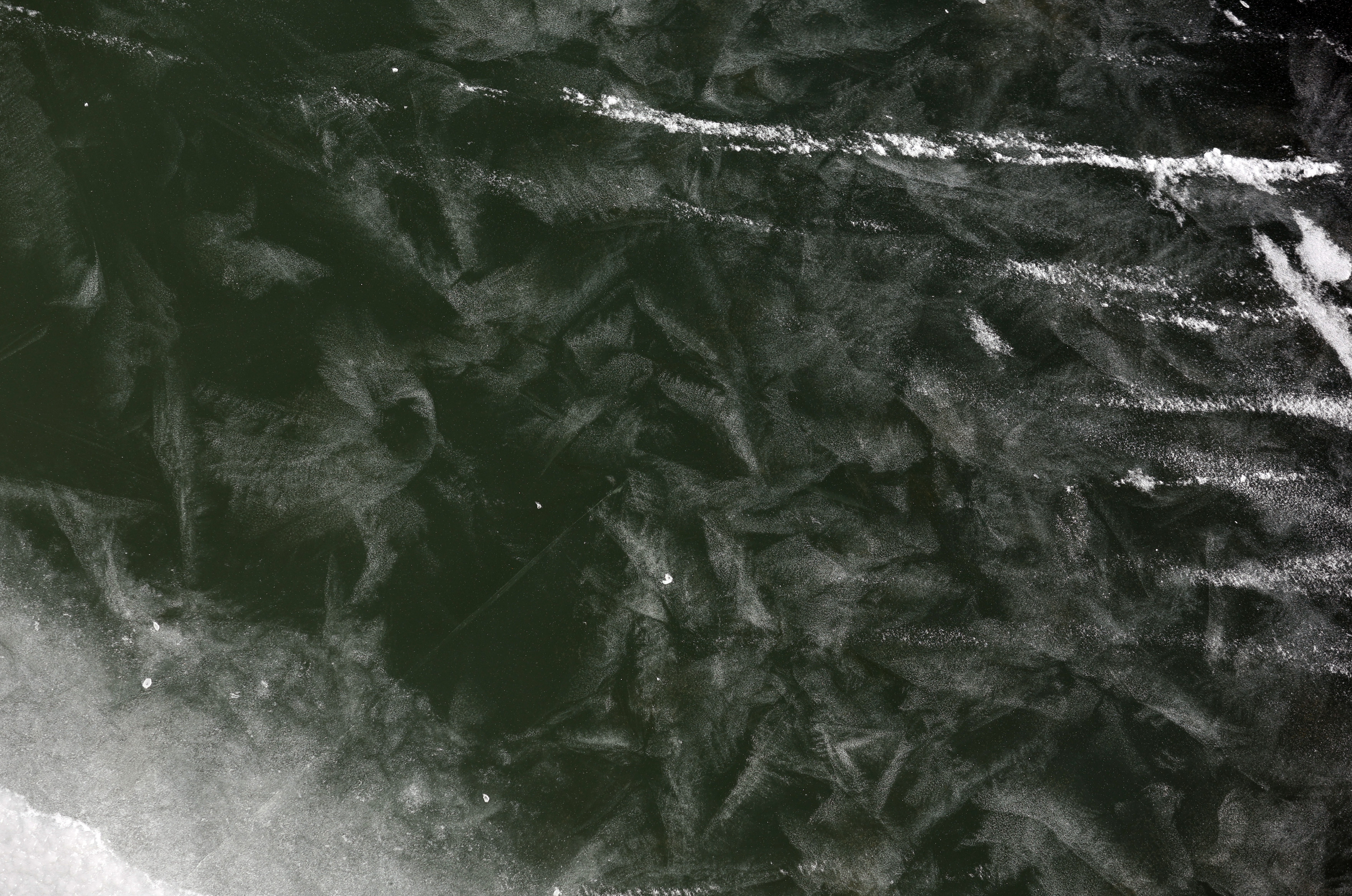 Winter ice formations along the shore of Lake Erie, January 21, 2026 ...