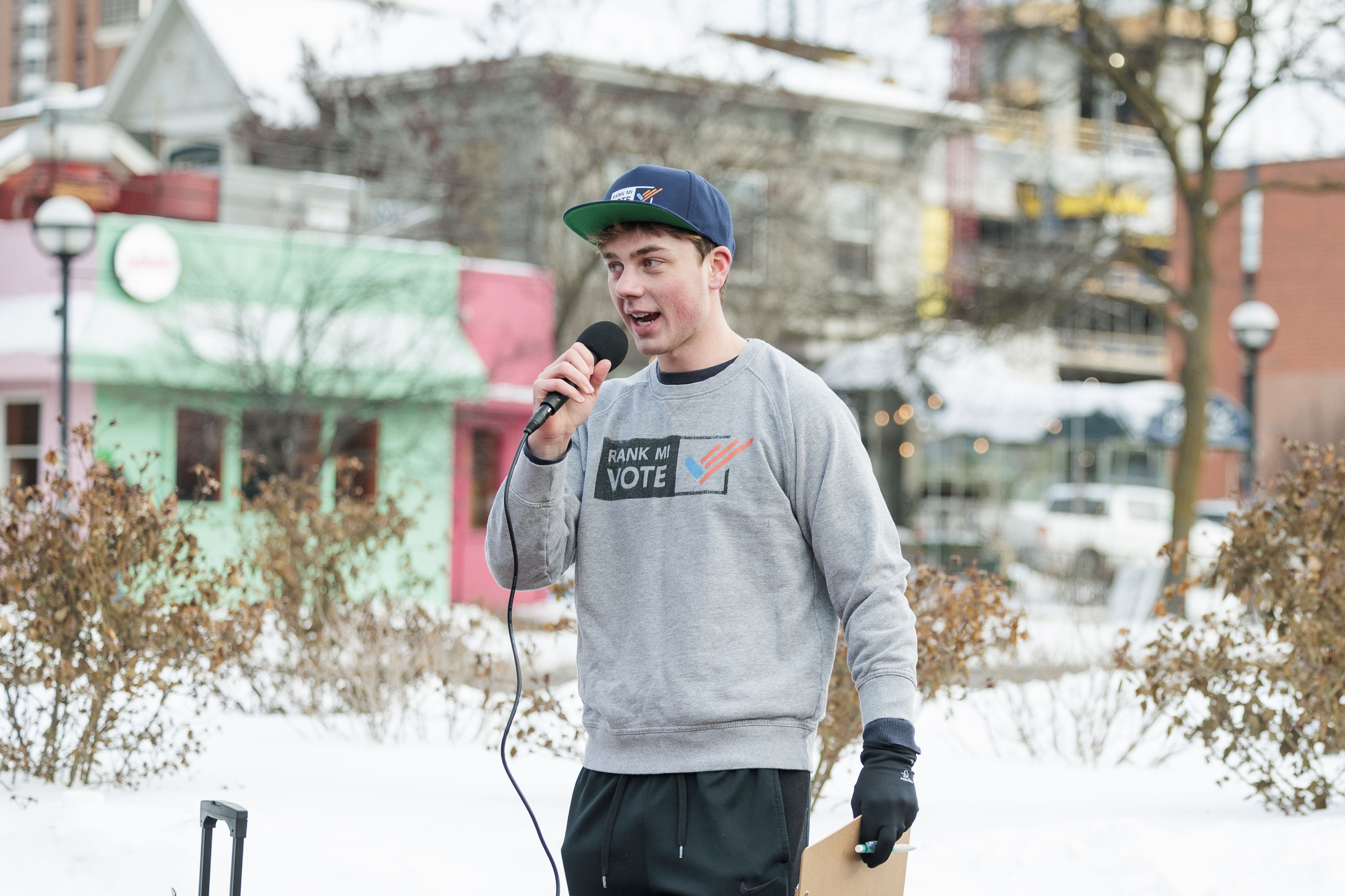 Protesters demonstrate against Trump, Musk, federal funding cuts in Ann ...